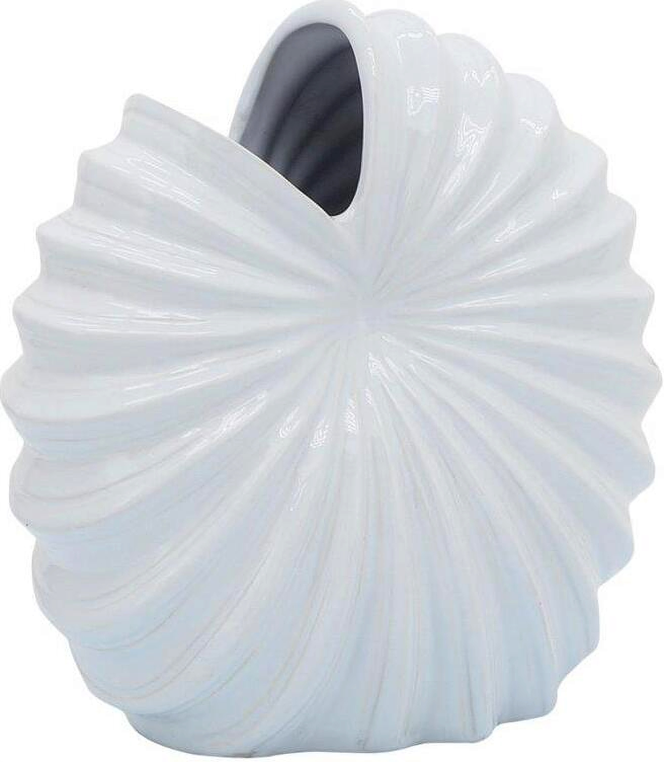 10 Inch Shell Vase In White by Sagebrook | 1StopBedrooms
