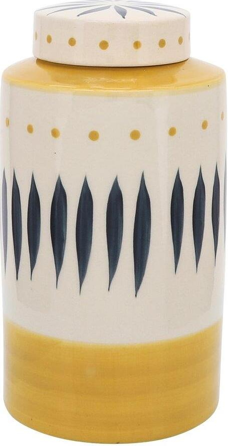 10 Inch Tribal Jar With Lid In Yellow by Sagebrook | 1StopBedrooms
