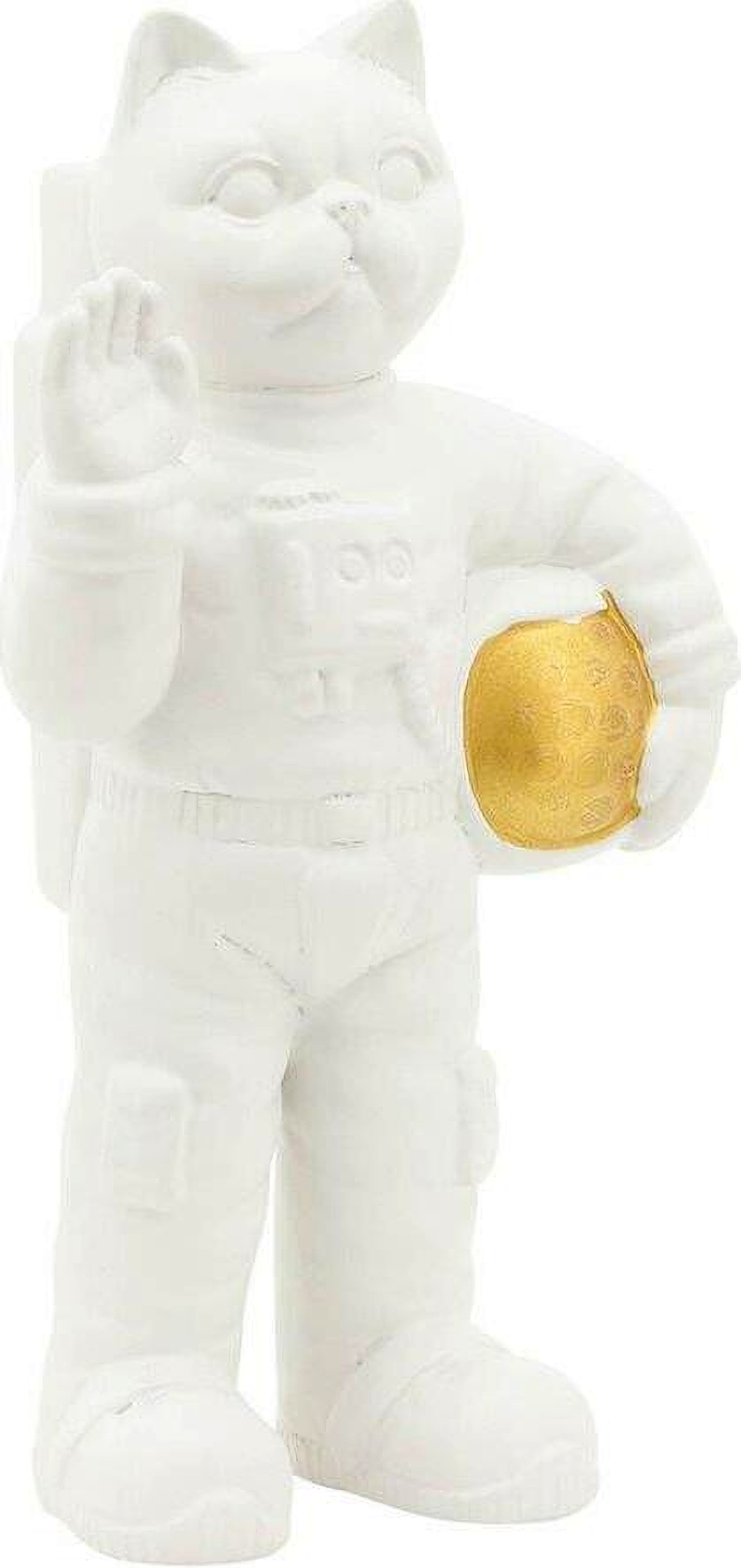 12 Inch Astro Cat Deco In White And Gold by Sagebrook | 1StopBedrooms