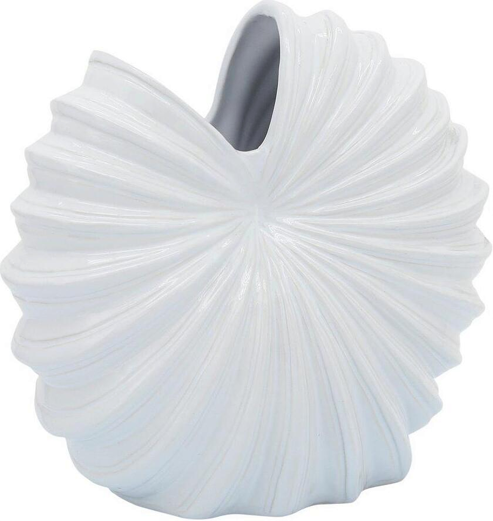 12 Inch Shell Vase In White by Sagebrook | 1StopBedrooms