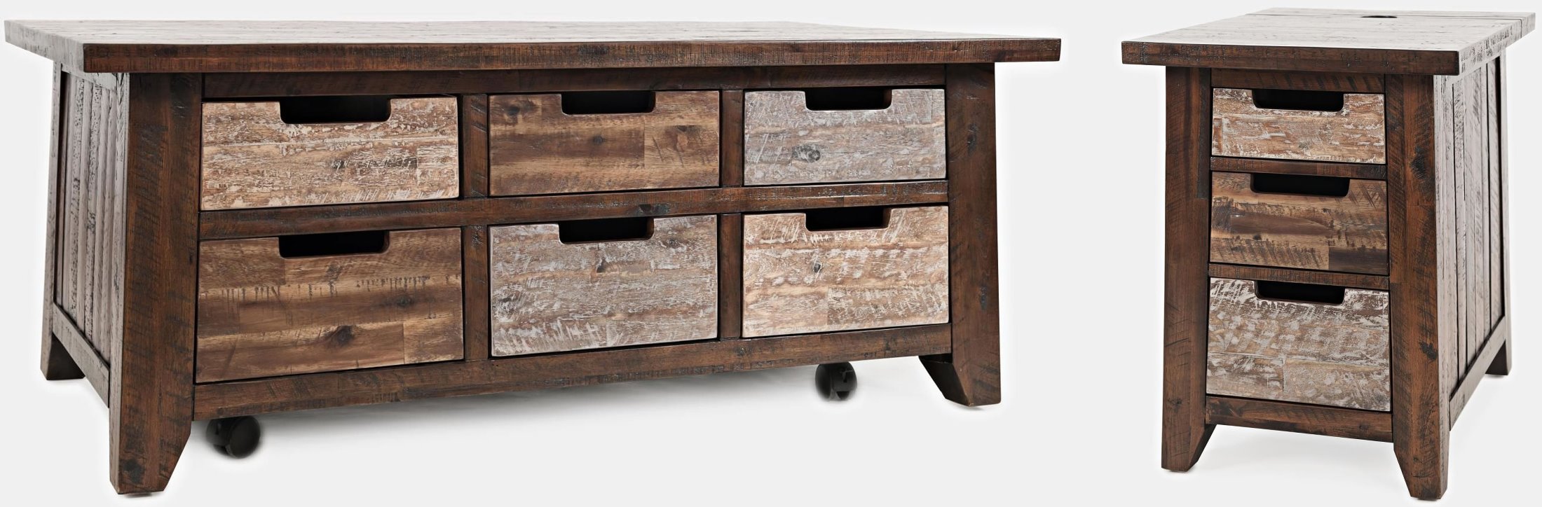 Painted Canyon Brown Box Occasional Table Set by Jofran | 1StopBedrooms