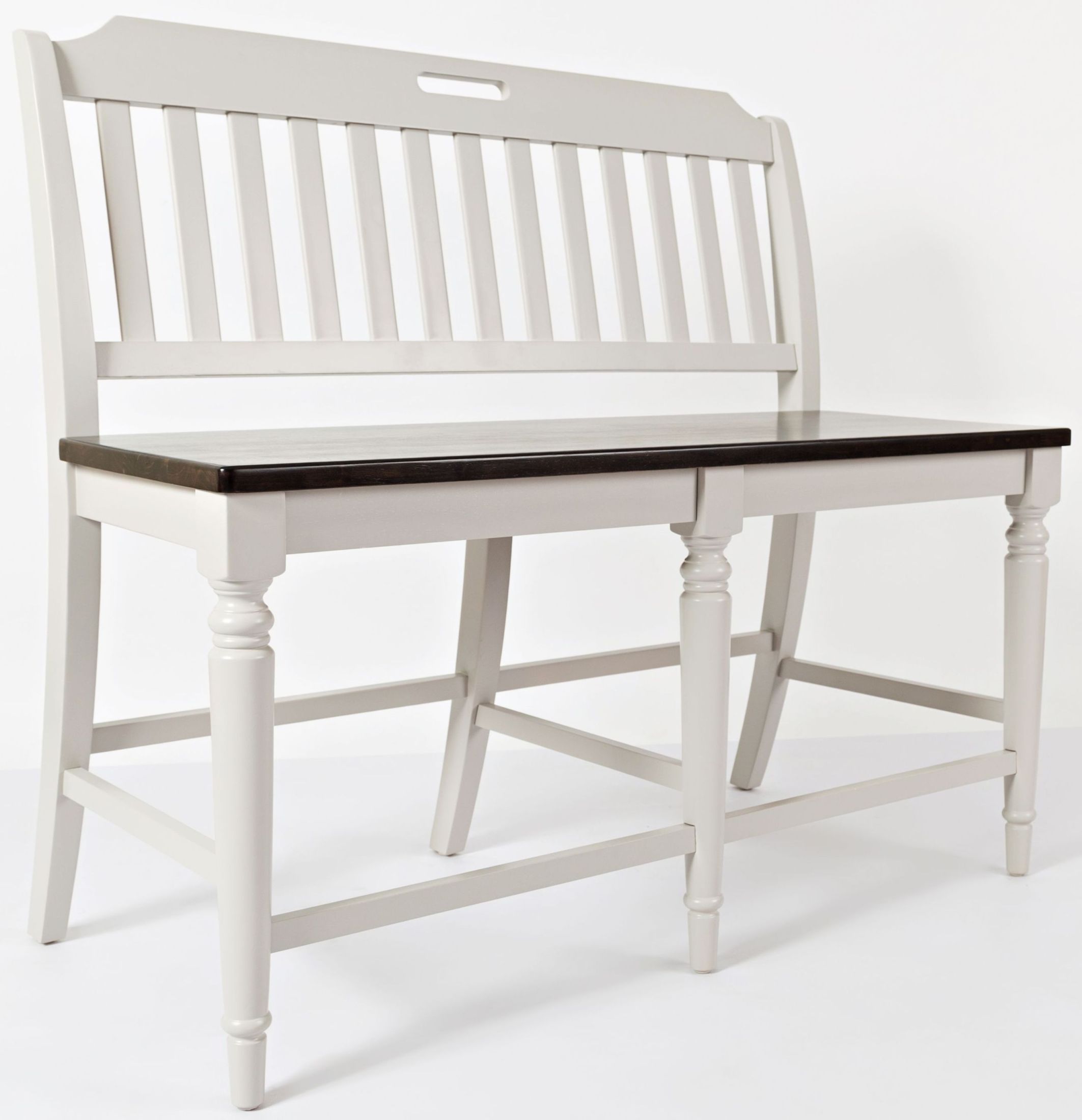 Orchard Park 48 Inch Slatback Counter Height Bench In Soft Grey by ...