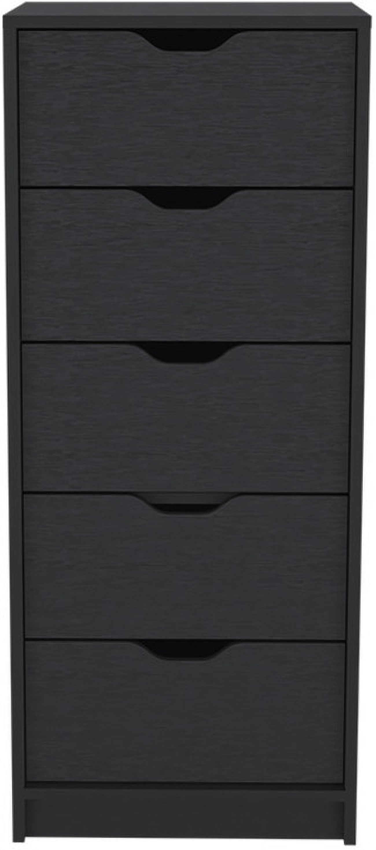 18 Inch Five Drawer Standard Chest In Black by Homeroots | 1StopBedrooms