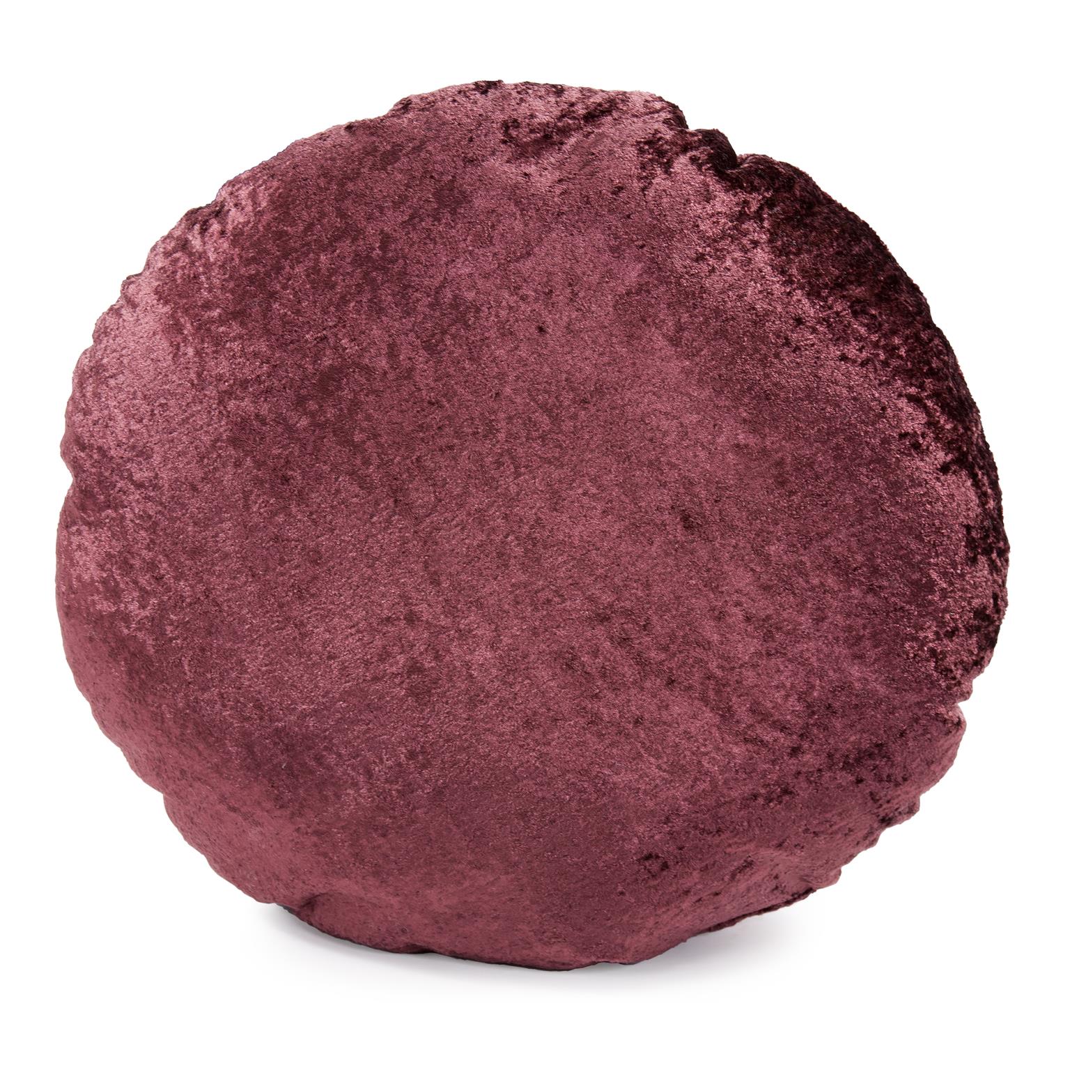 18 Inch Round Pillow Amaron Crushed Velvet In Raisin by Howard Elliot ...
