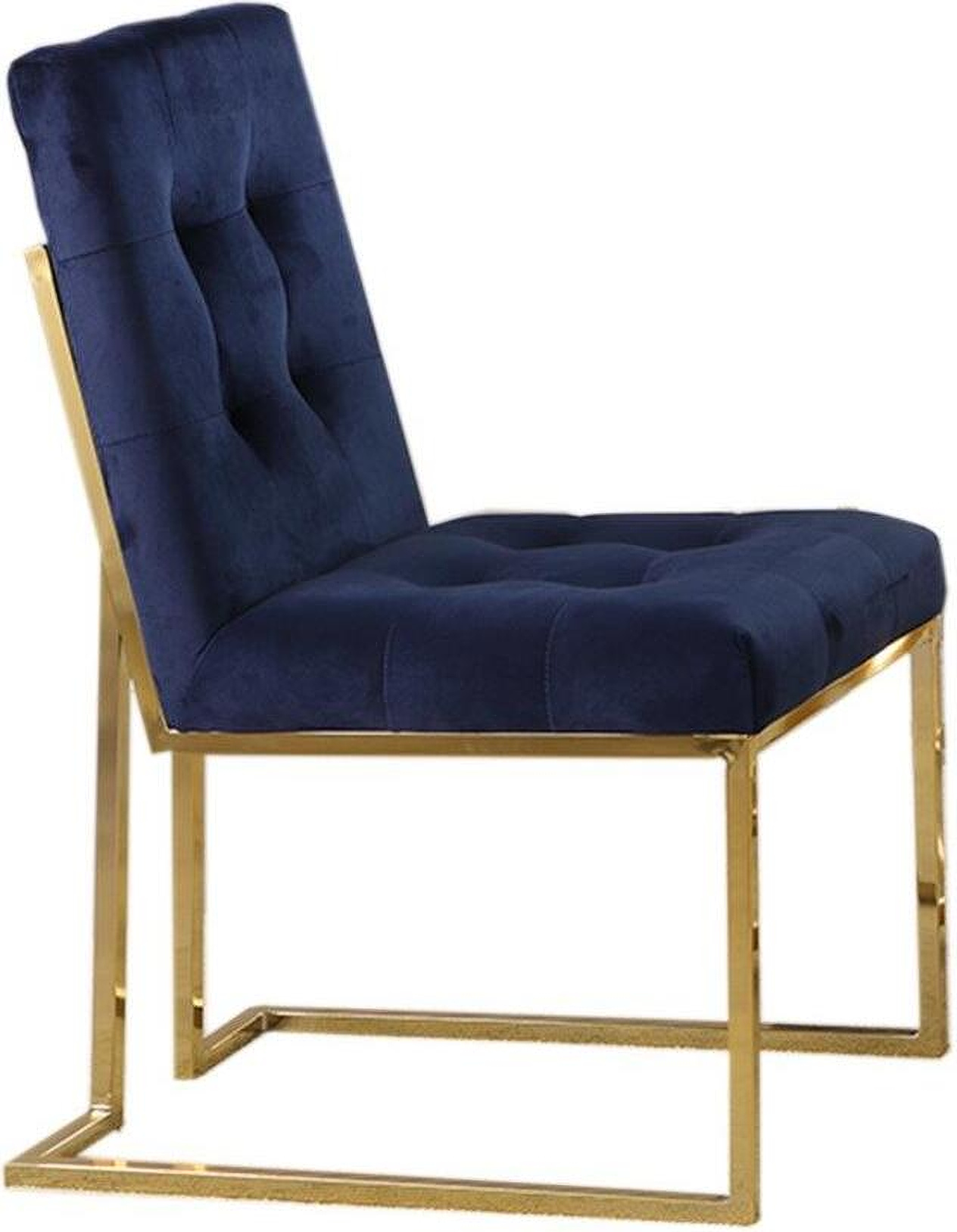 19 Inch Modern Gold Plated Dining Chair Set of 2 In Blue by Best Master Furniture | 1StopBedrooms
