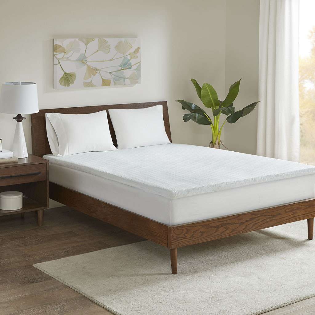2 Inch Gel Memory Foam with 3M Cover Full Mattress Topper In White by ...