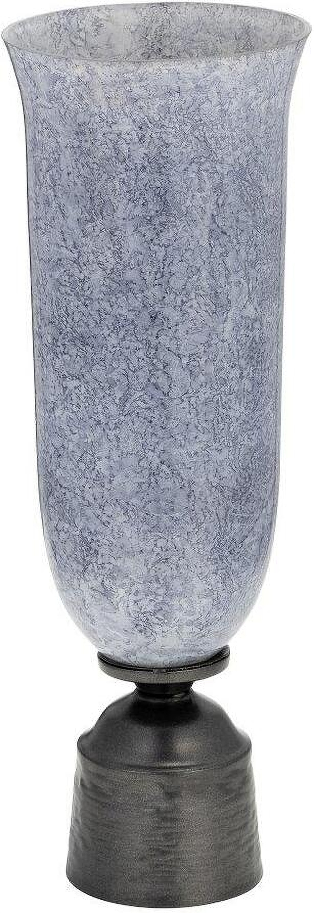 20 Inch Glass Vase With Metal Base In Blue by Sagebrook | 1StopBedrooms