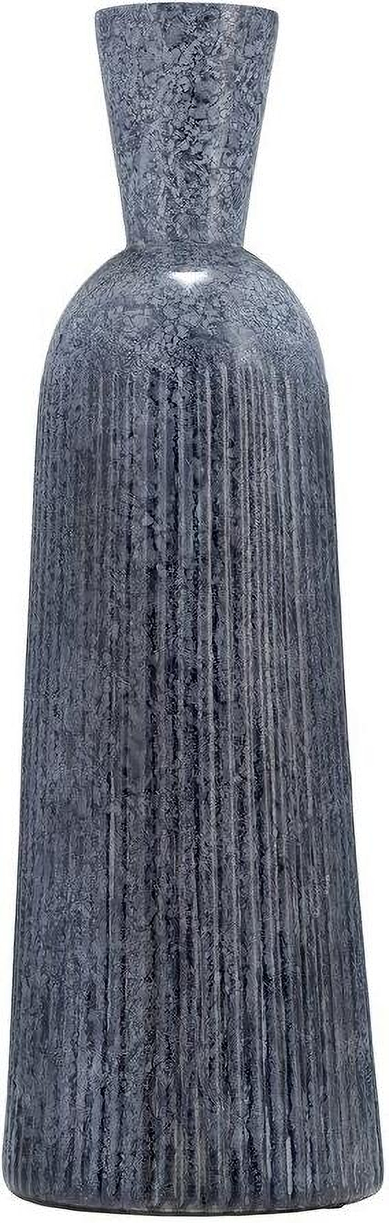 20 Inch Grooved Glass Vase In Blue by Sagebrook | 1StopBedrooms