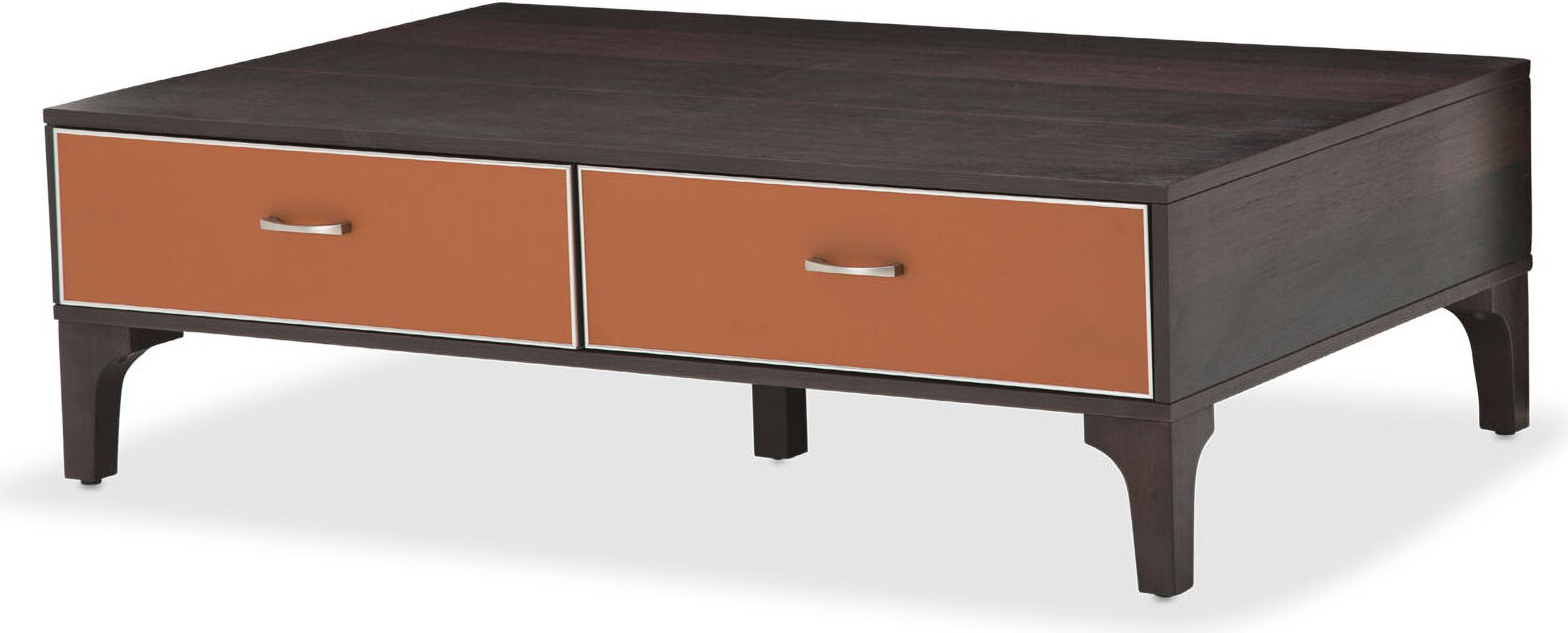 21 Cosmopolitan Rectangular Cocktail Table In Diablo Orange Or Umber by ...