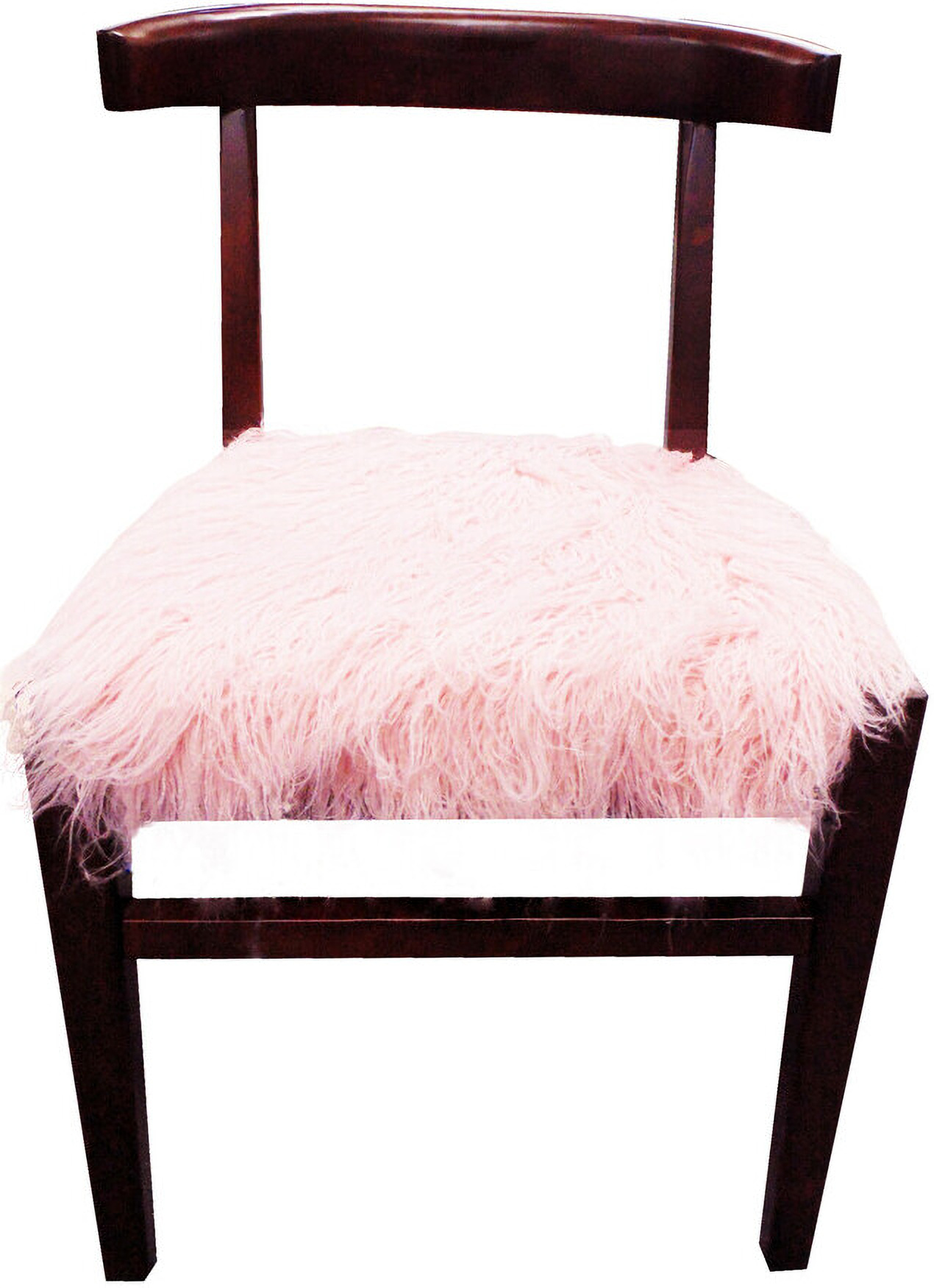 21 Inch Faux Fur Solid Color Side Chair In Blush and Dark Brown by ...