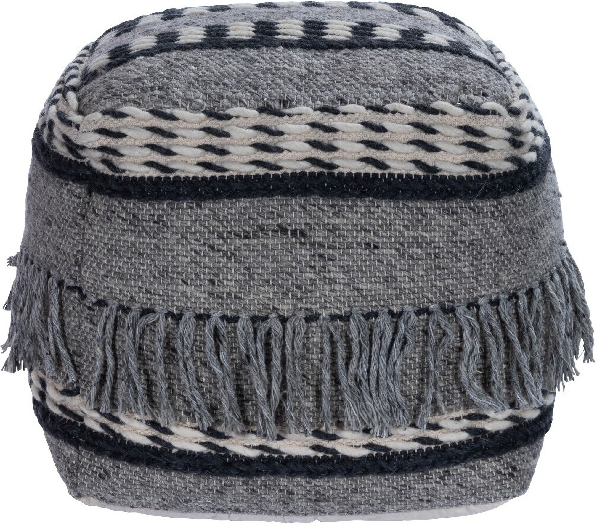 21 Inch Pouf Ottoman In Gray by Homeroots | 1StopBedrooms