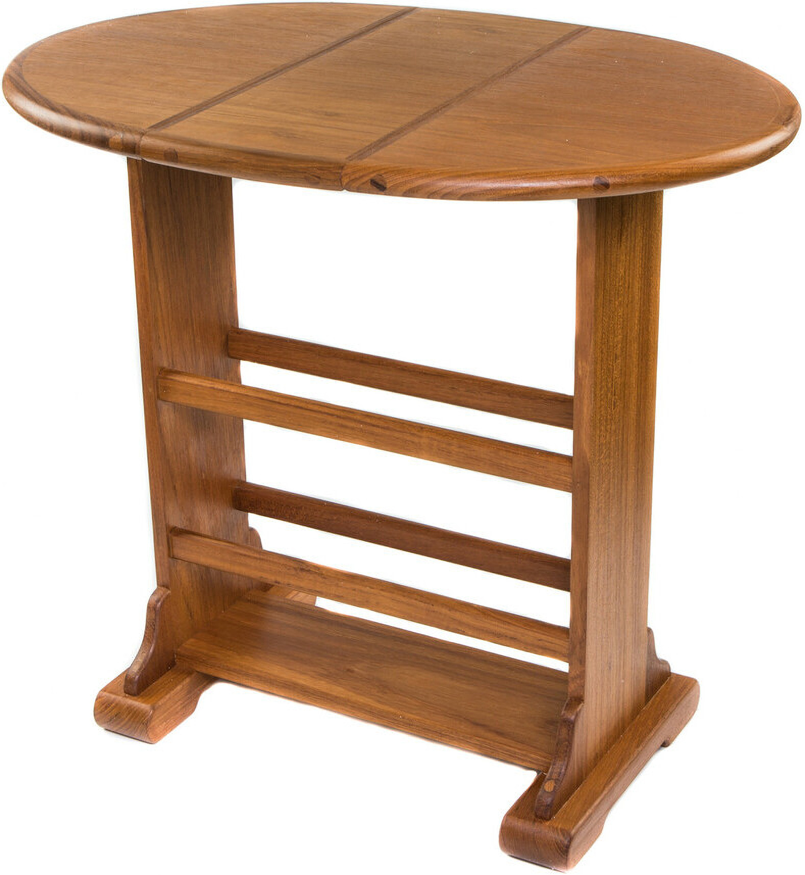 21 Inch Solid Wood Oval Drop Leaf End Table In Brown by Homeroots ...