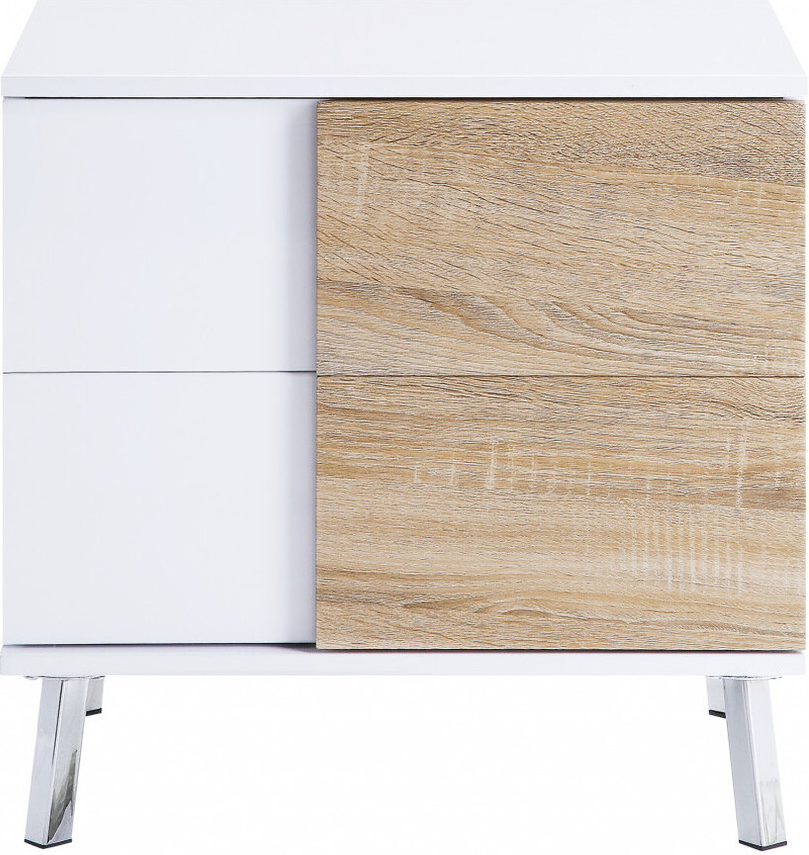 22 Inch High Gloss Manufactured Wood Rectangular End Table with Two ...