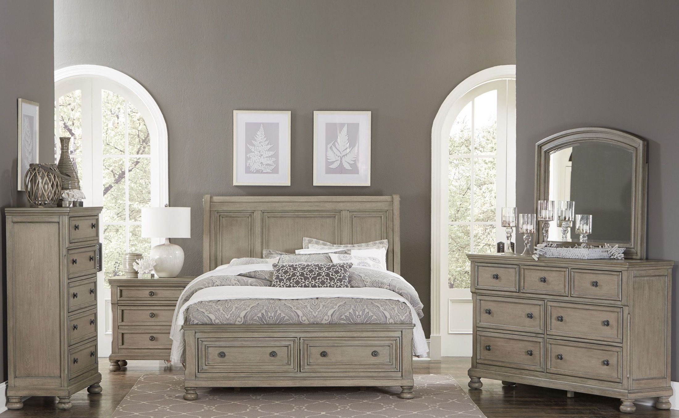Bethel Wire Brushed Storage Platform Bedroom Set by Homelegance ...