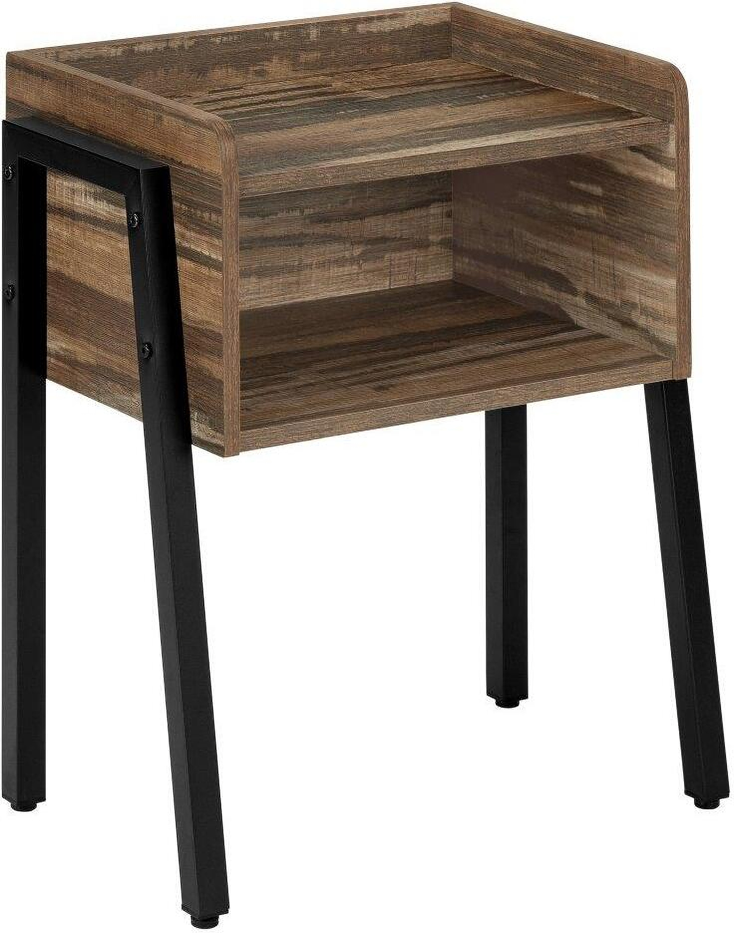 23 Inch Accent Table In Brown Reclaimed-Look And Black Metal by Monarch ...