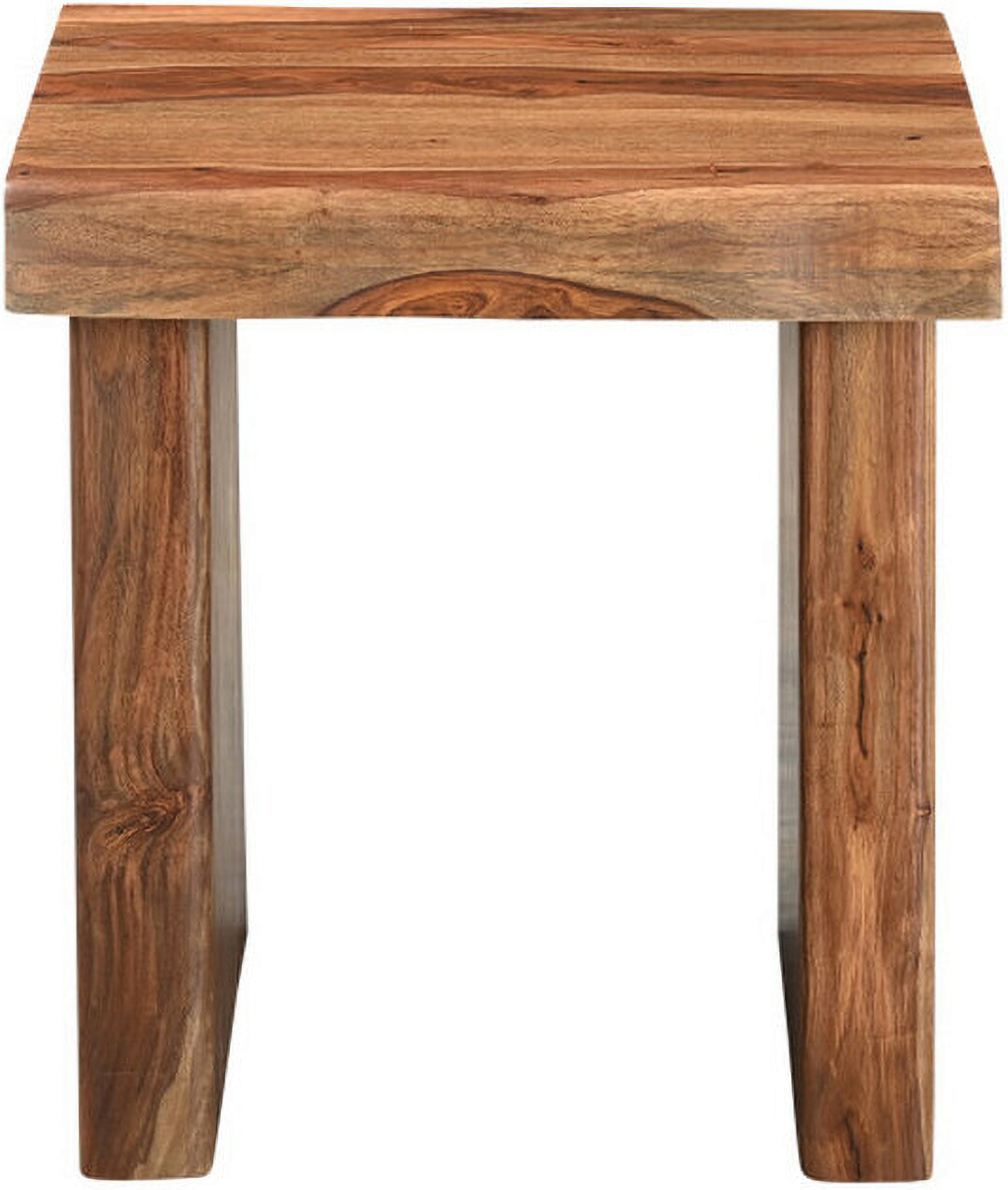 23 Inch Solid Wood Square Live Edge End Table In Brown by Homeroots ...