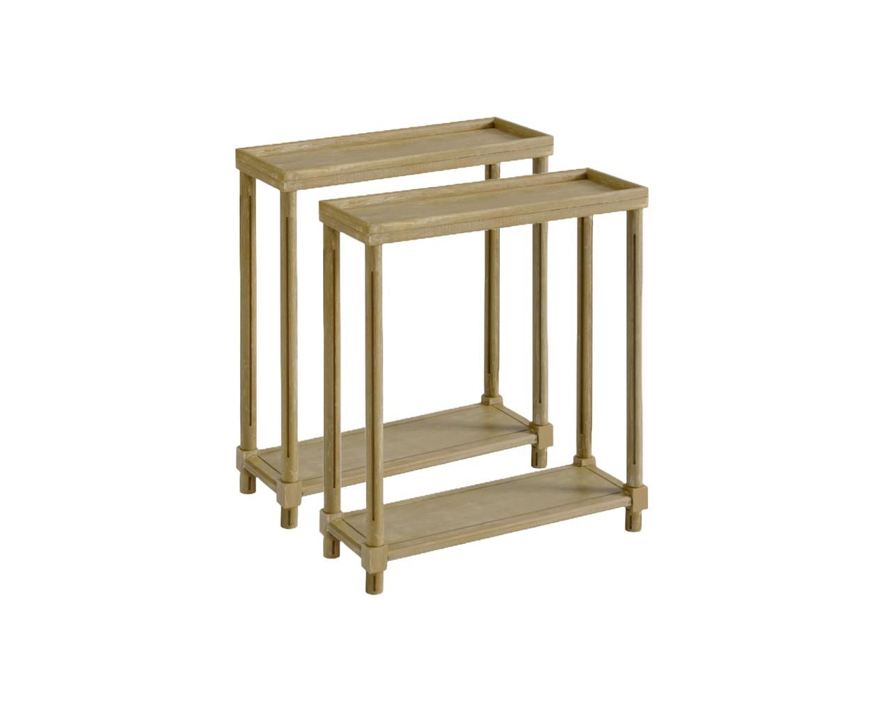 24 Inch Wood Rectangular End Tables Set of 2 with Shelf In Oak Brown by ...