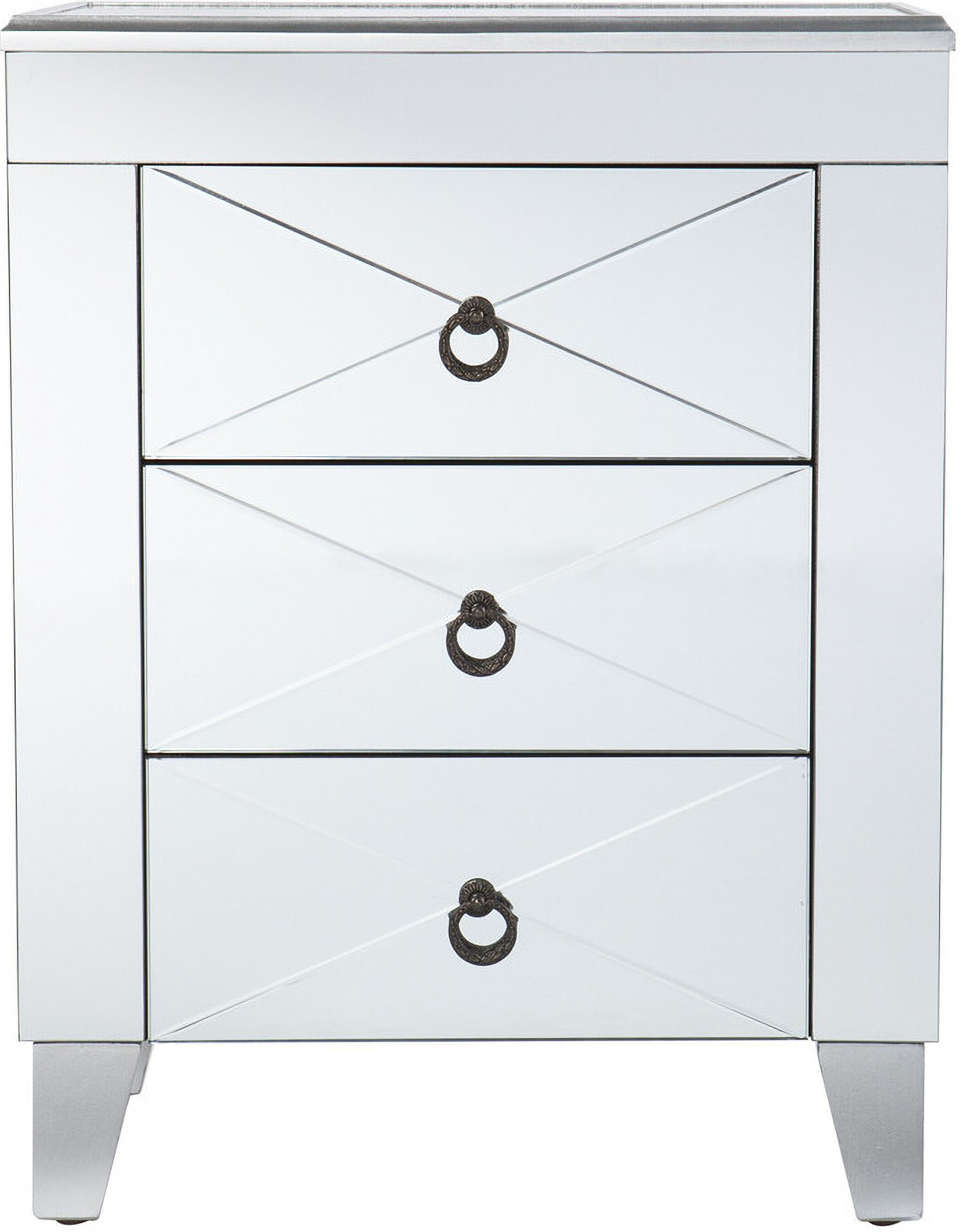 26 Inch End Table with Three Drawers In Silver by Homeroots | 1StopBedrooms
