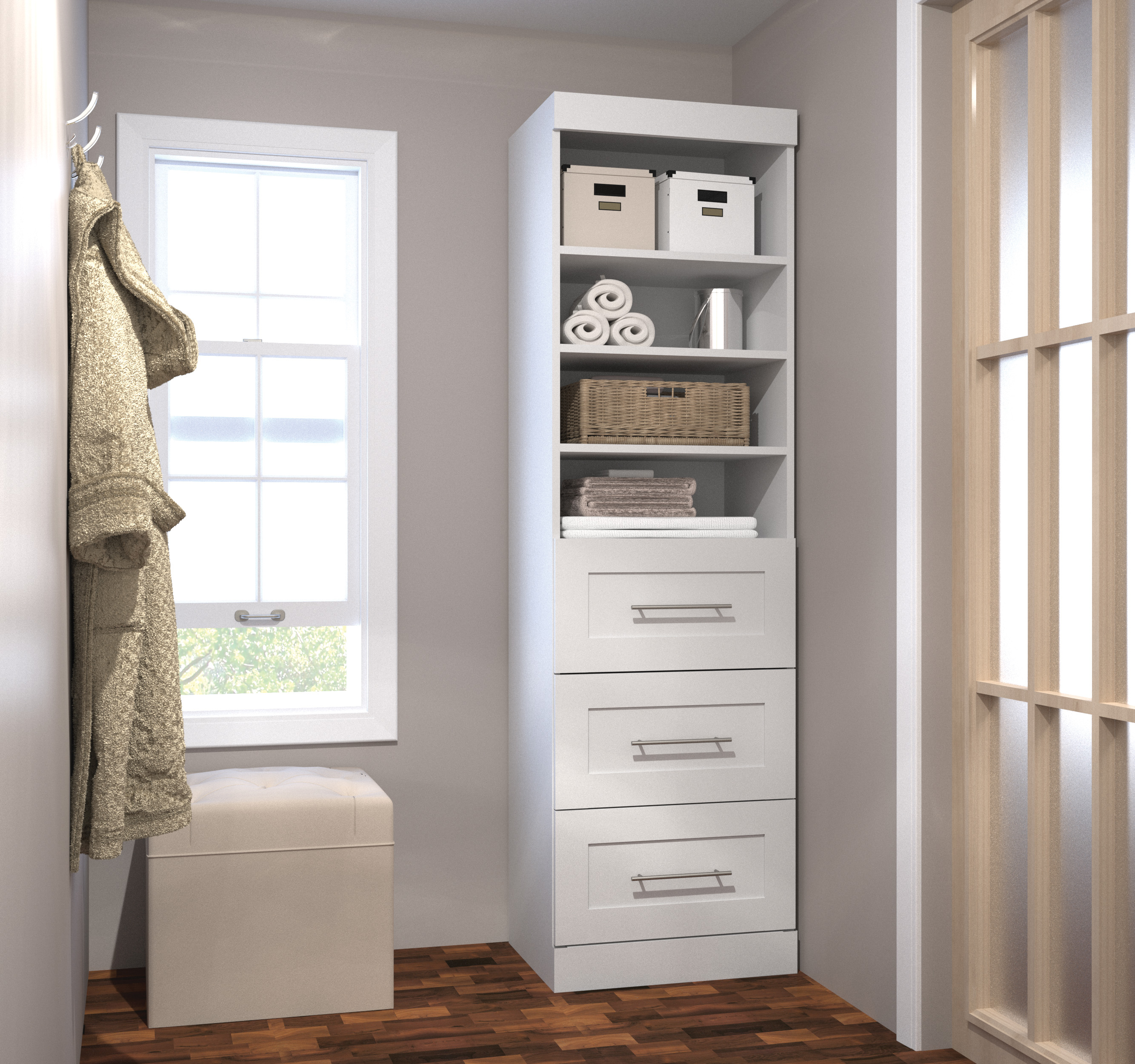 26871 Pure White 25" 3 Drawer Storage Unit by Bestar | 1StopBedrooms