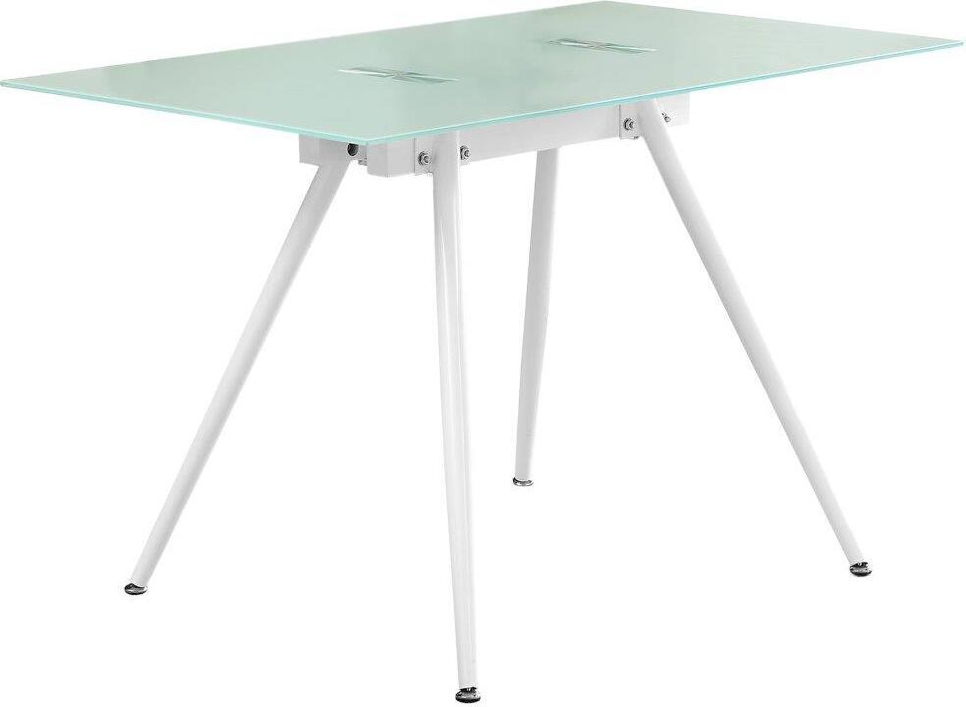 28 x 48 Inch White Computer Desk With 8 Mm Tempered Glass by Monarch ...