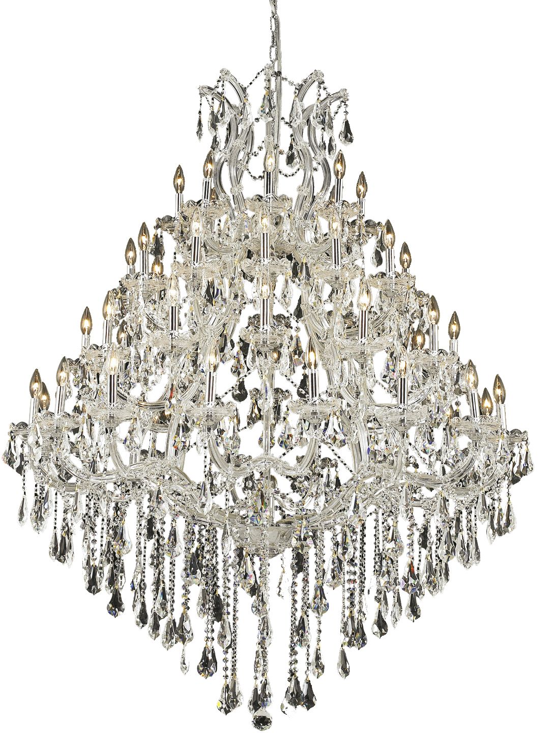 2801G46C/RC Maria Theresa 46" Chrome 49 Light Chandelier With Clear Royal Cut Crystal Trim by ...