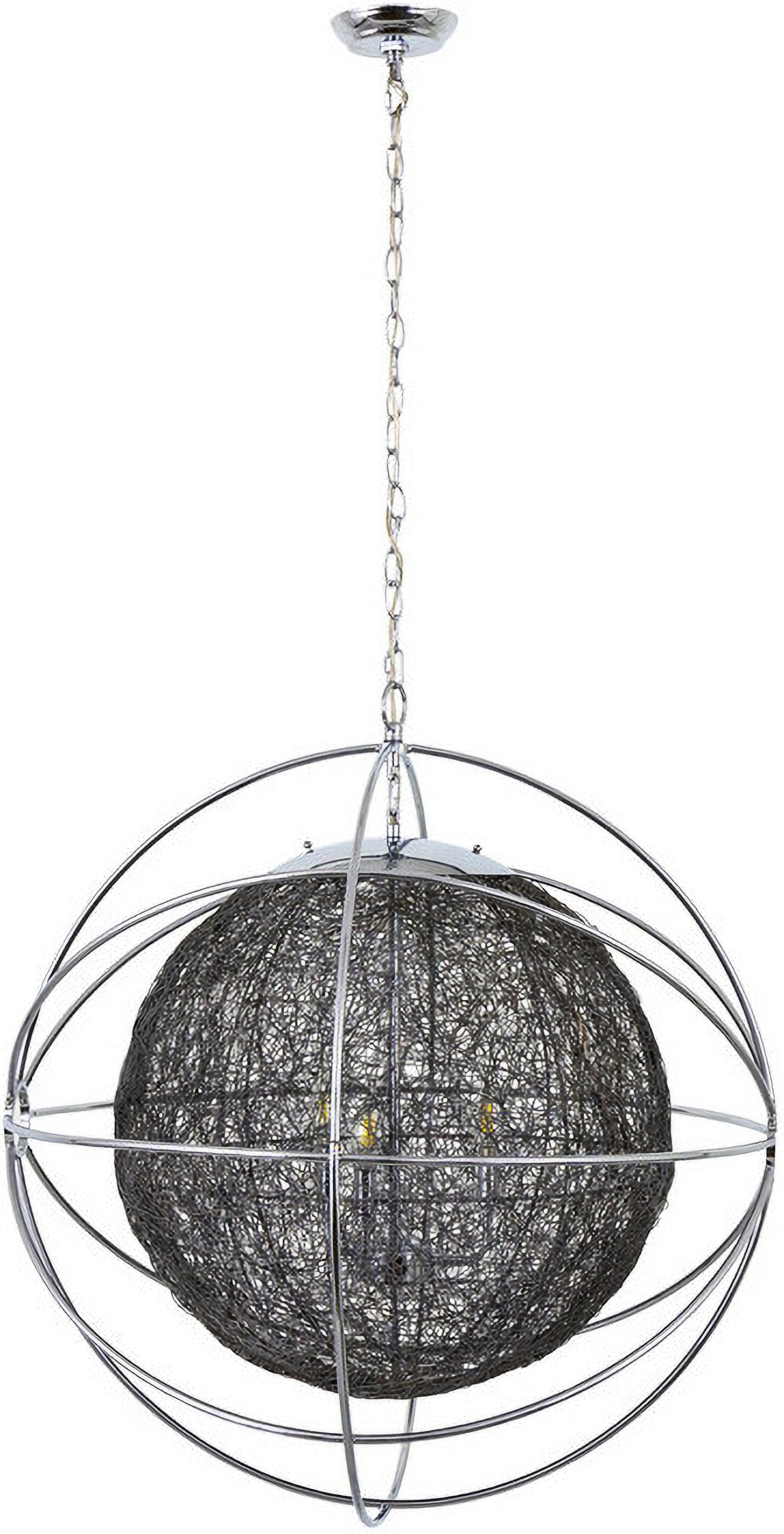 3-Light Orb Chandelier In Chrome by Yosemite Home Decor | 1StopBedrooms