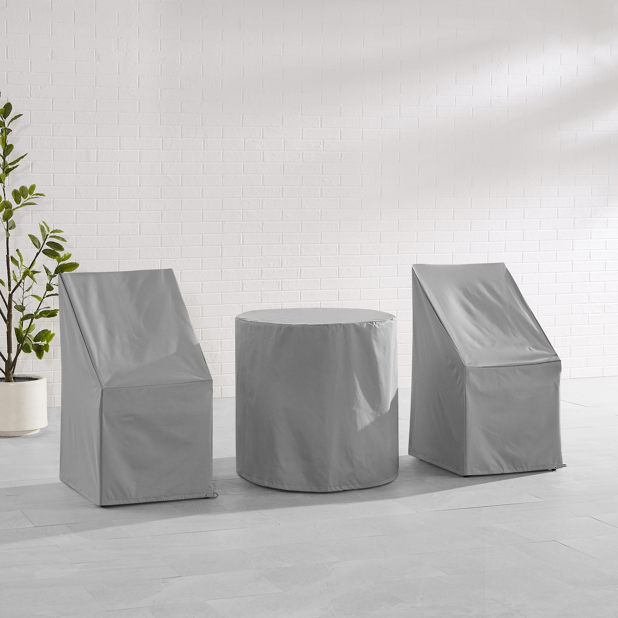 3 Piece Outdoor Bistro Furniture Cover Set In Gray by Crosley Brands ...