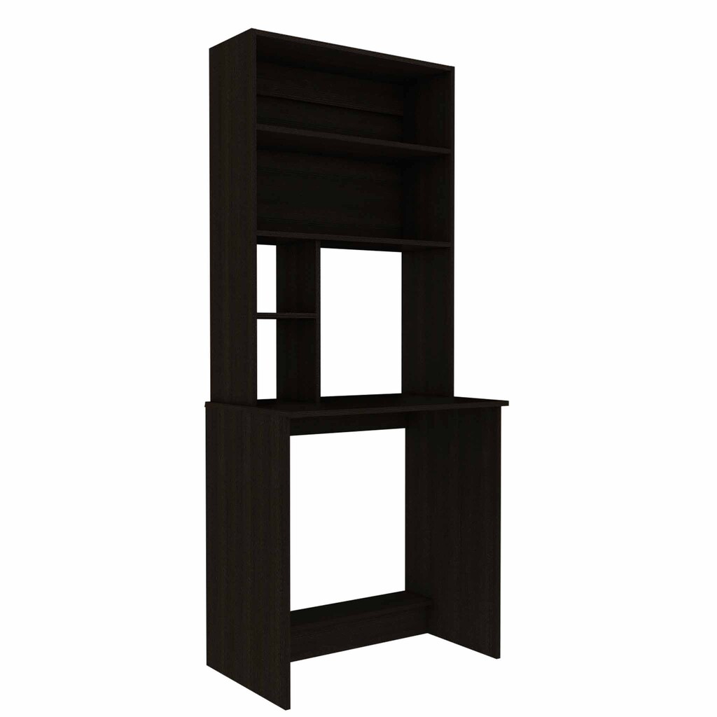 30 Inch Computer Desk with Hutch In Black by Homeroots | 1StopBedrooms