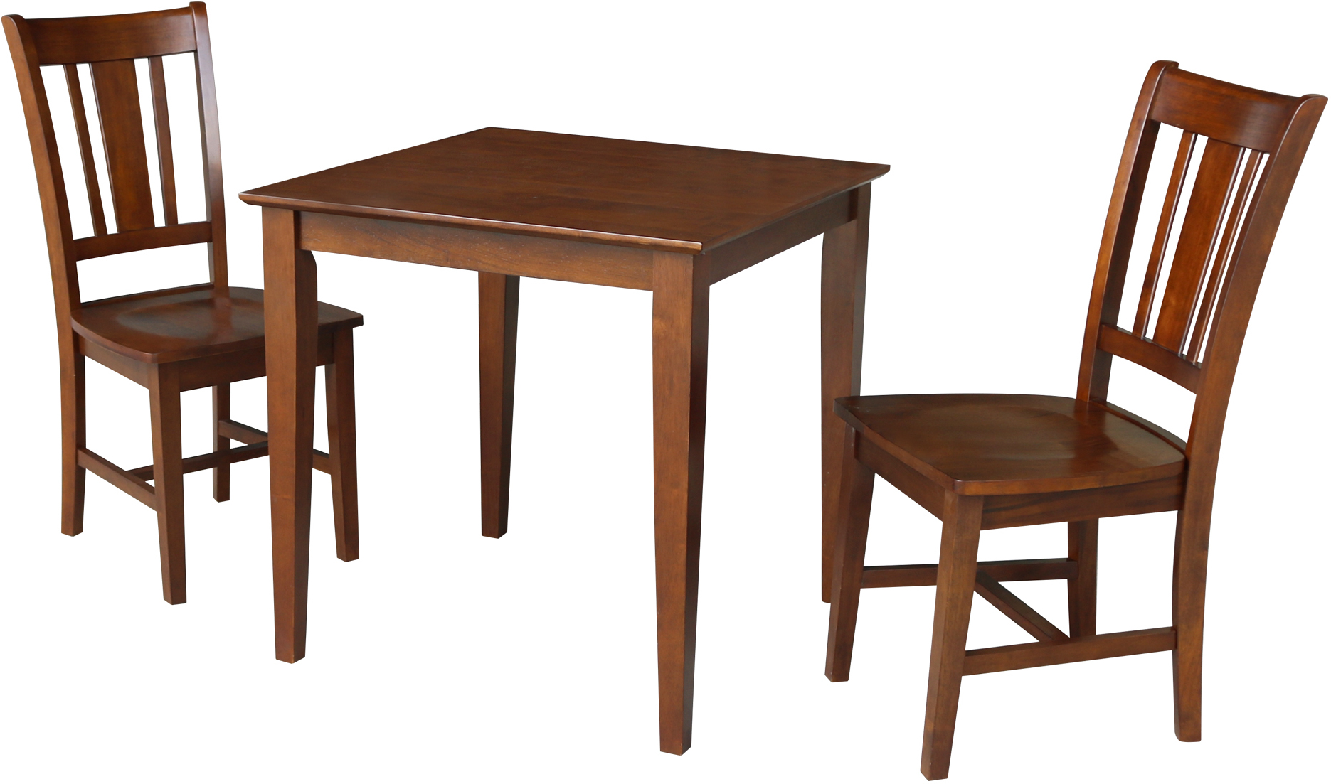 30 x 30 Inch Dining Table with 2 Dining Chairs In Espresso by ...