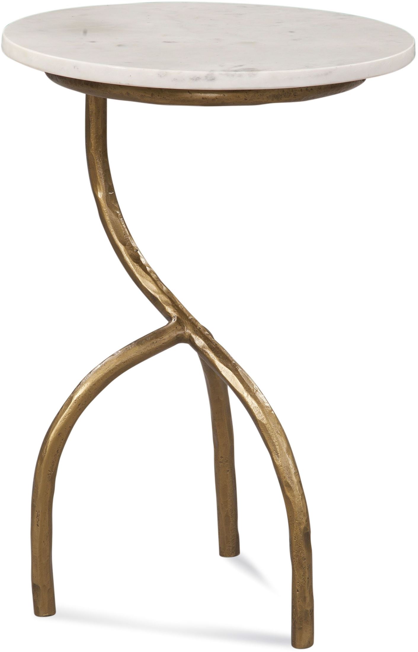 Boho Hammered Bronze and Marble Scatter Table by Bassett Mirror Company ...