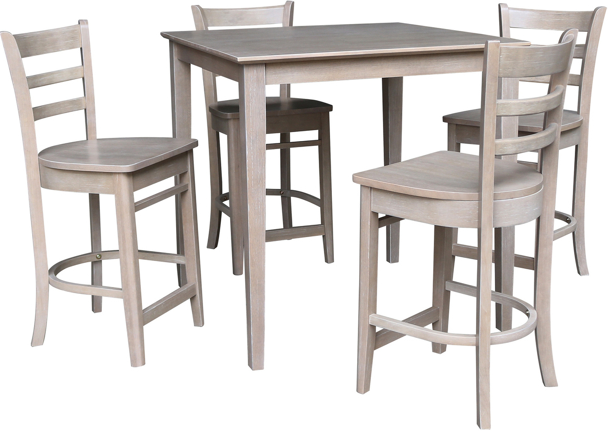 36 x 36 Inch Counter Height Table with 4 Emily Counter Height Stools In ...