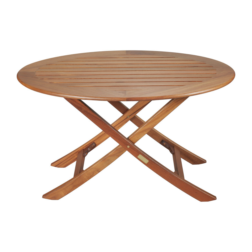40 Inch Oval Solid Wood Folding Outdoor Side Table In Brown by ...