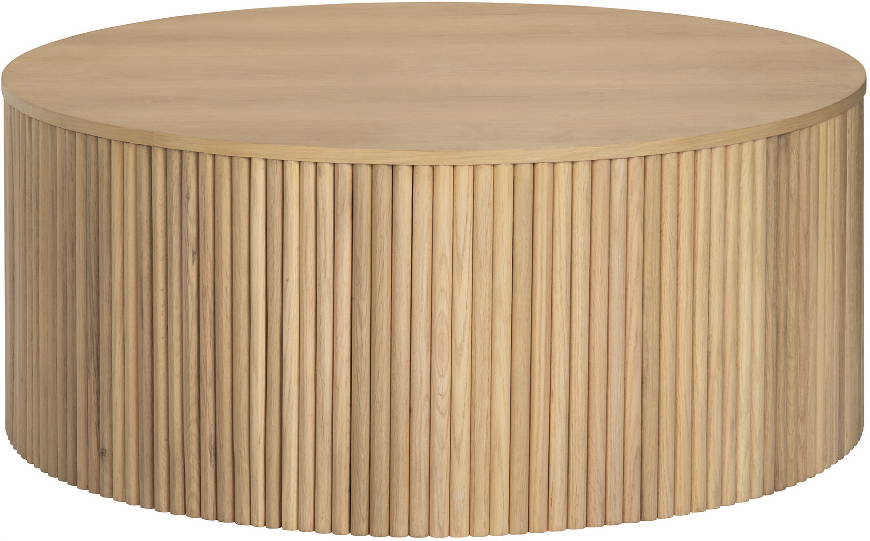 40 Inch Round Fluted Cocktail/Coffee Table In Brown by Crestview ...