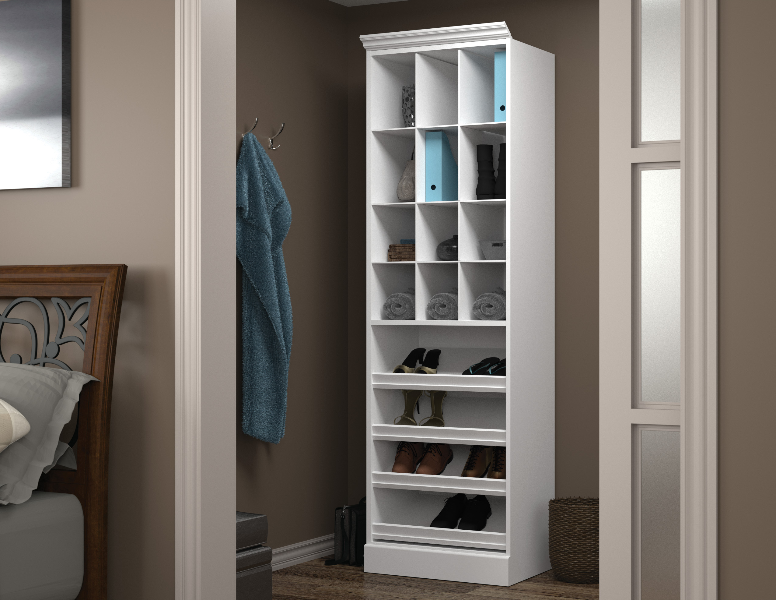 Versatile White 25" Cubby Storage Unit by Bestar | 1StopBedrooms