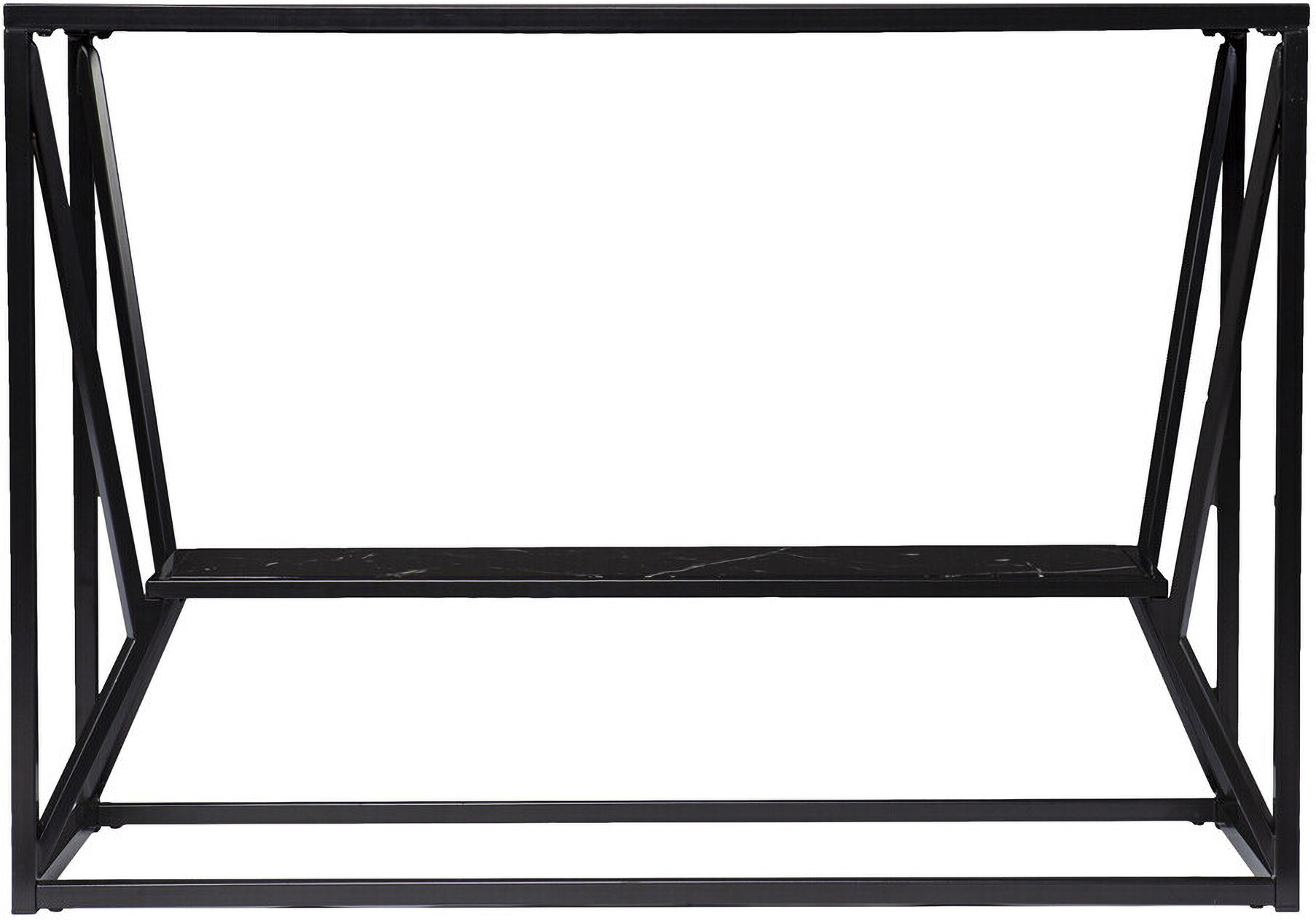 42 Inch Glass Frame Console Table with Shelves In Black by Homeroots ...