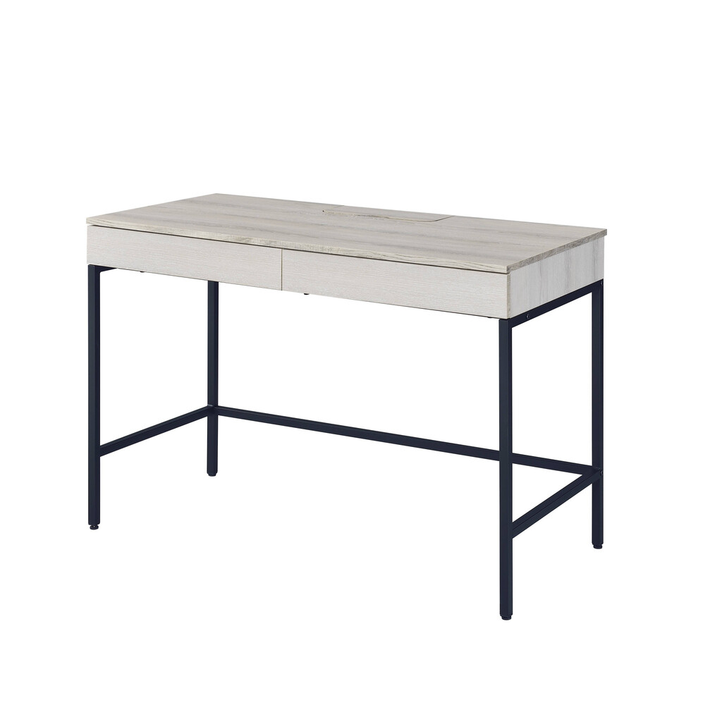 42 Inch Writing Desk with Two Drawers In Black and Natural by Homeroots ...
