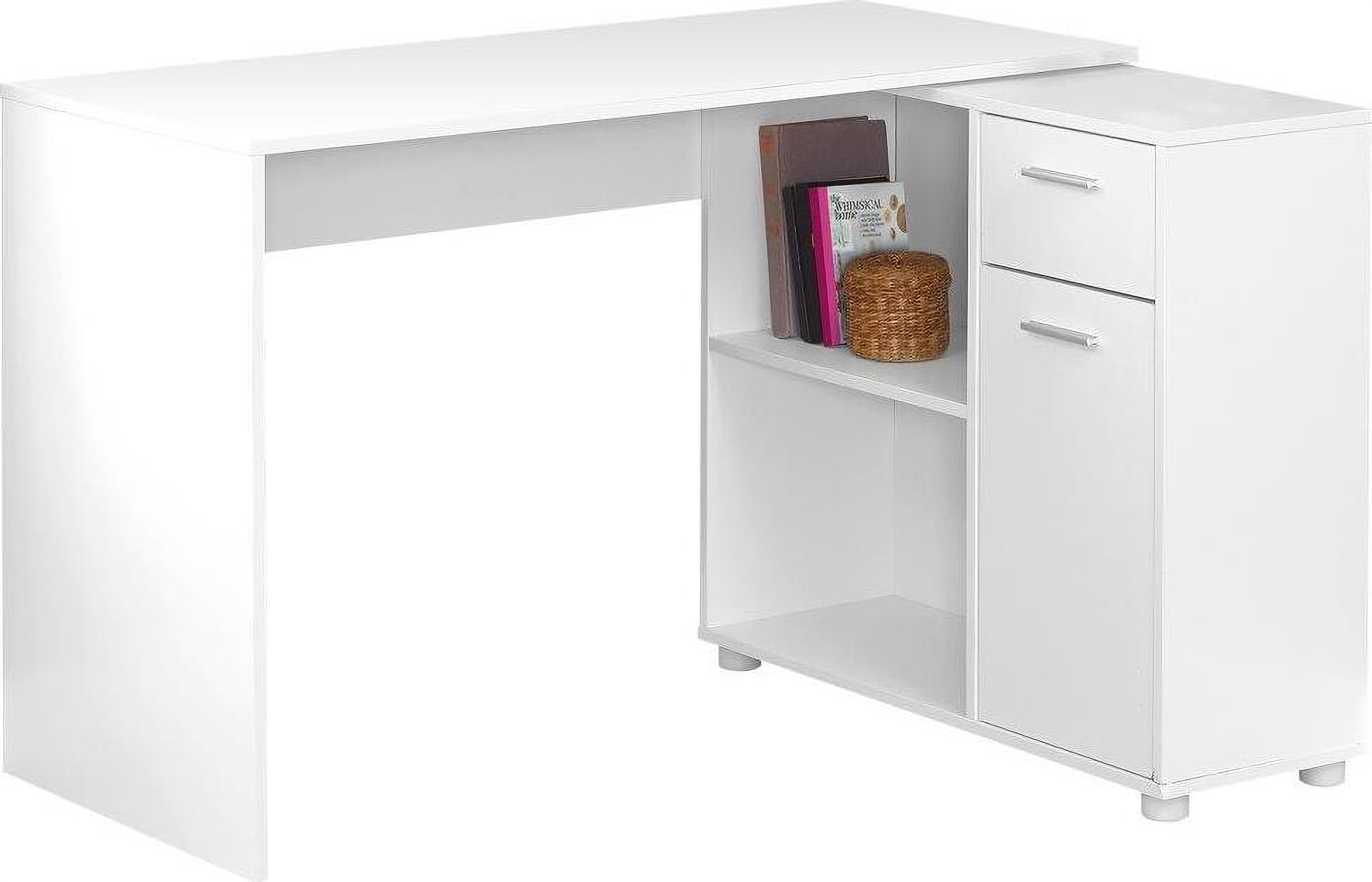 46 Inch Computer Desk In White With A Storage Cabinet by Monarch ...