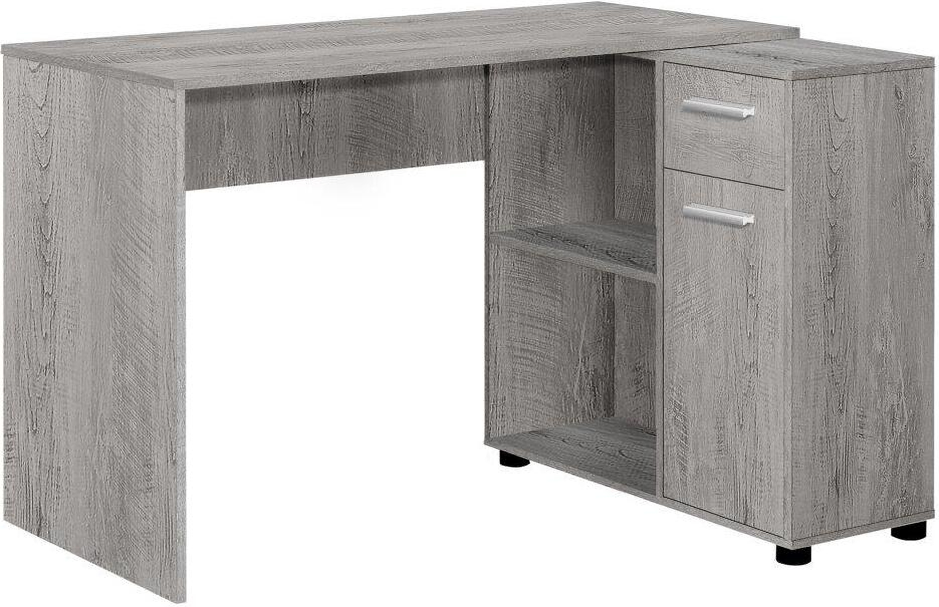 46 Inch Industrial Grey With Storage Cabinet Compter Desk by Monarch ...