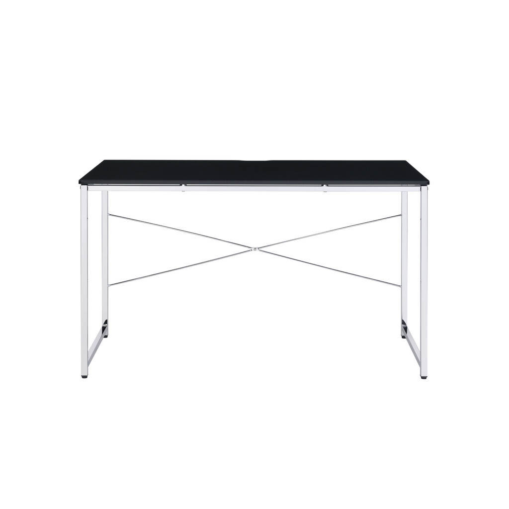 47 Inch Writing Desk In Silver and Black by Homeroots | 1StopBedrooms