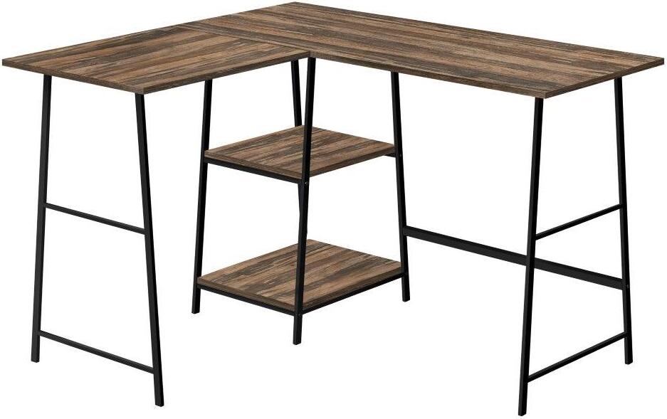 48 Inch And Brown Reclaimed And Black Metal Corner Compter Desk by ...
