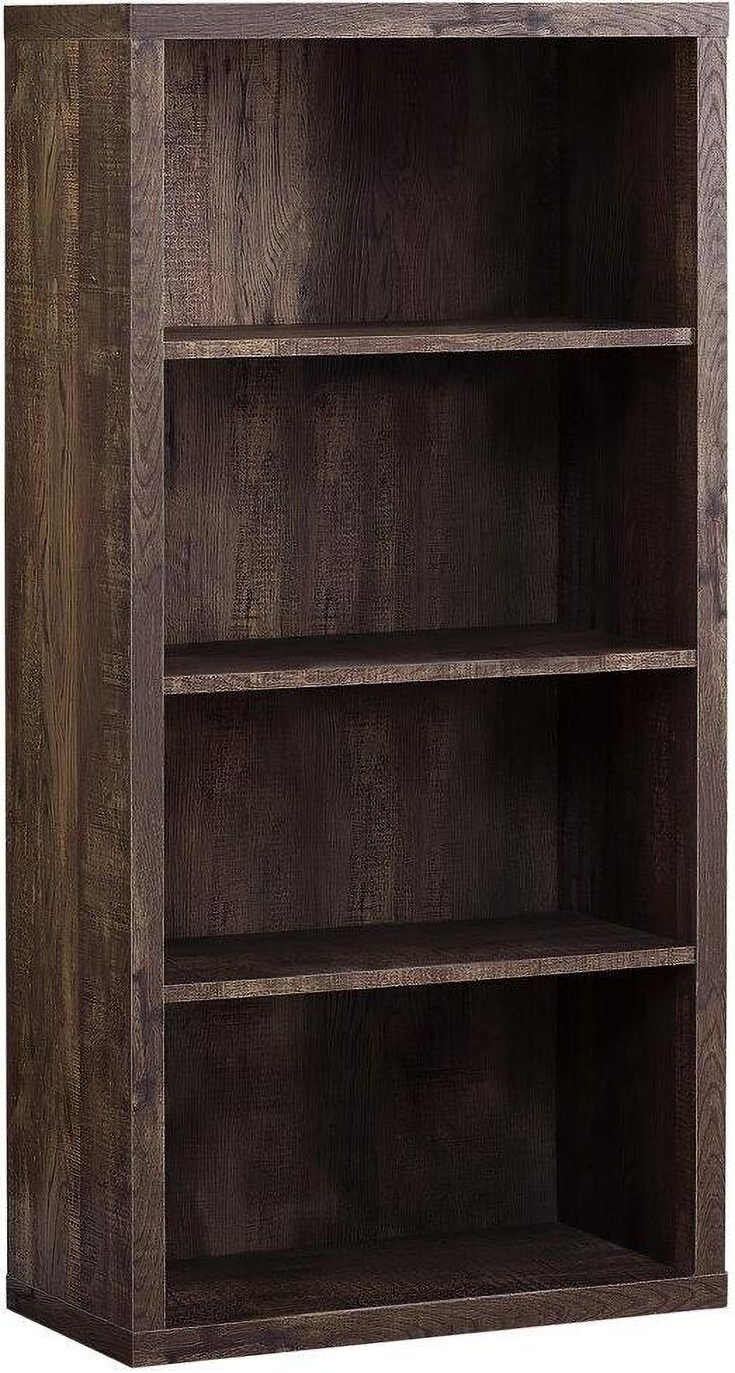 48 Inch Bookcase In Brown Reclaimed Wood Look With Adjustable Shelves ...