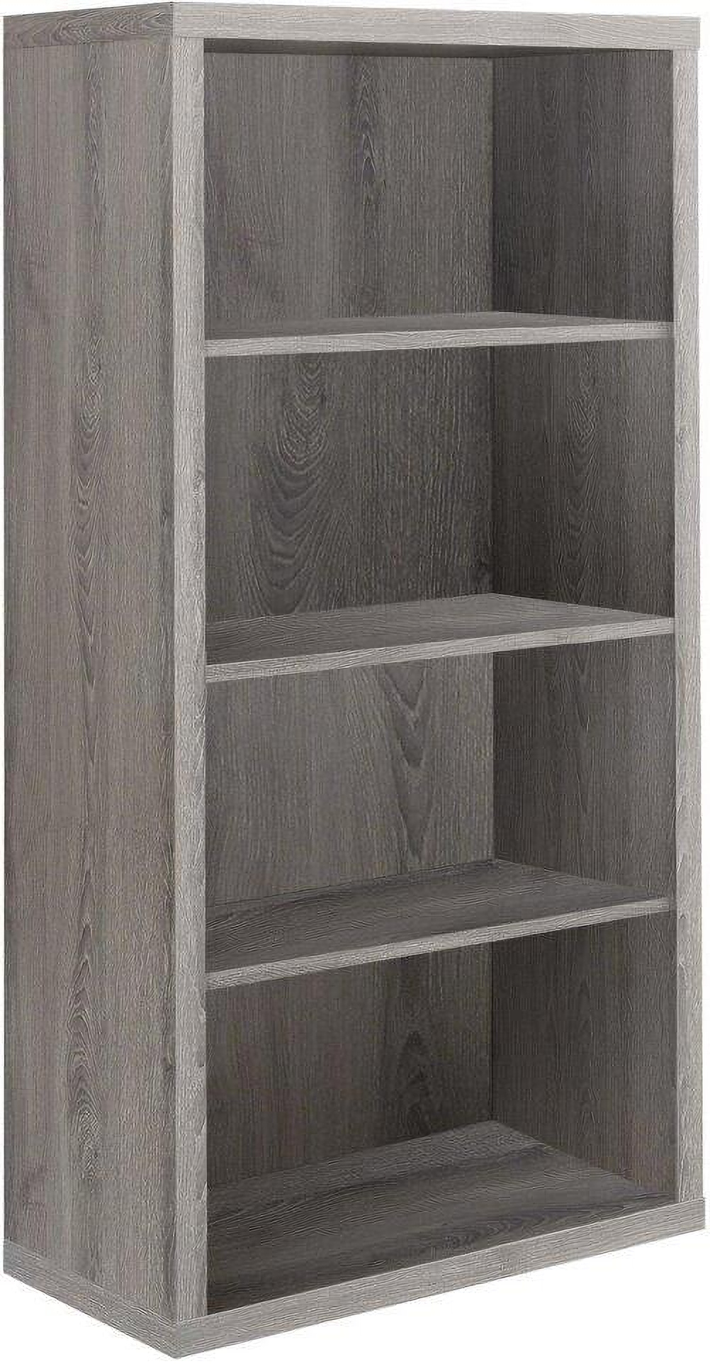 48 Inch Bookcase In Dark Taupe With Adjustable Shelves by Monarch ...