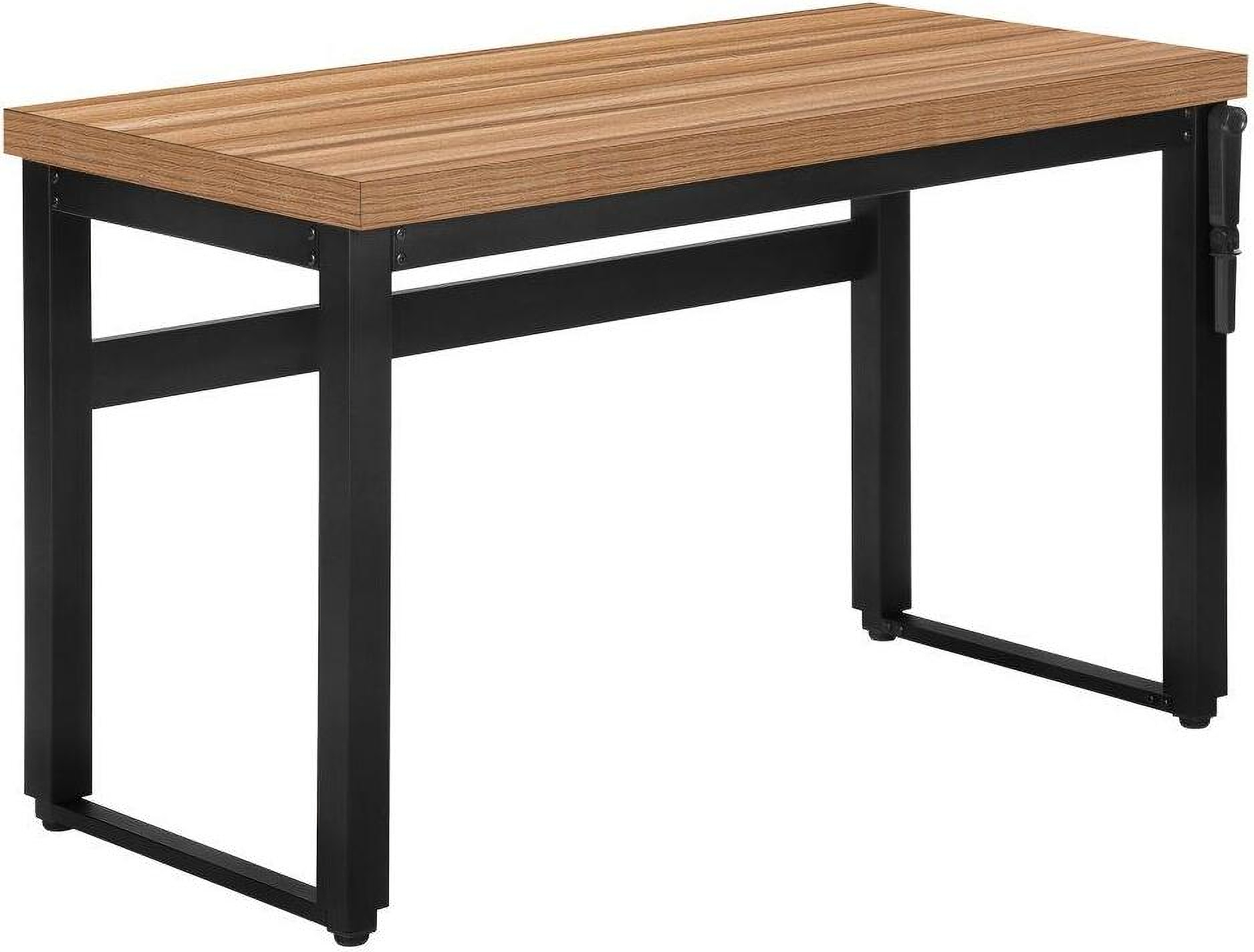 48 Inch Computer Desk In Black And Reclaimed Wood With Adjustable ...