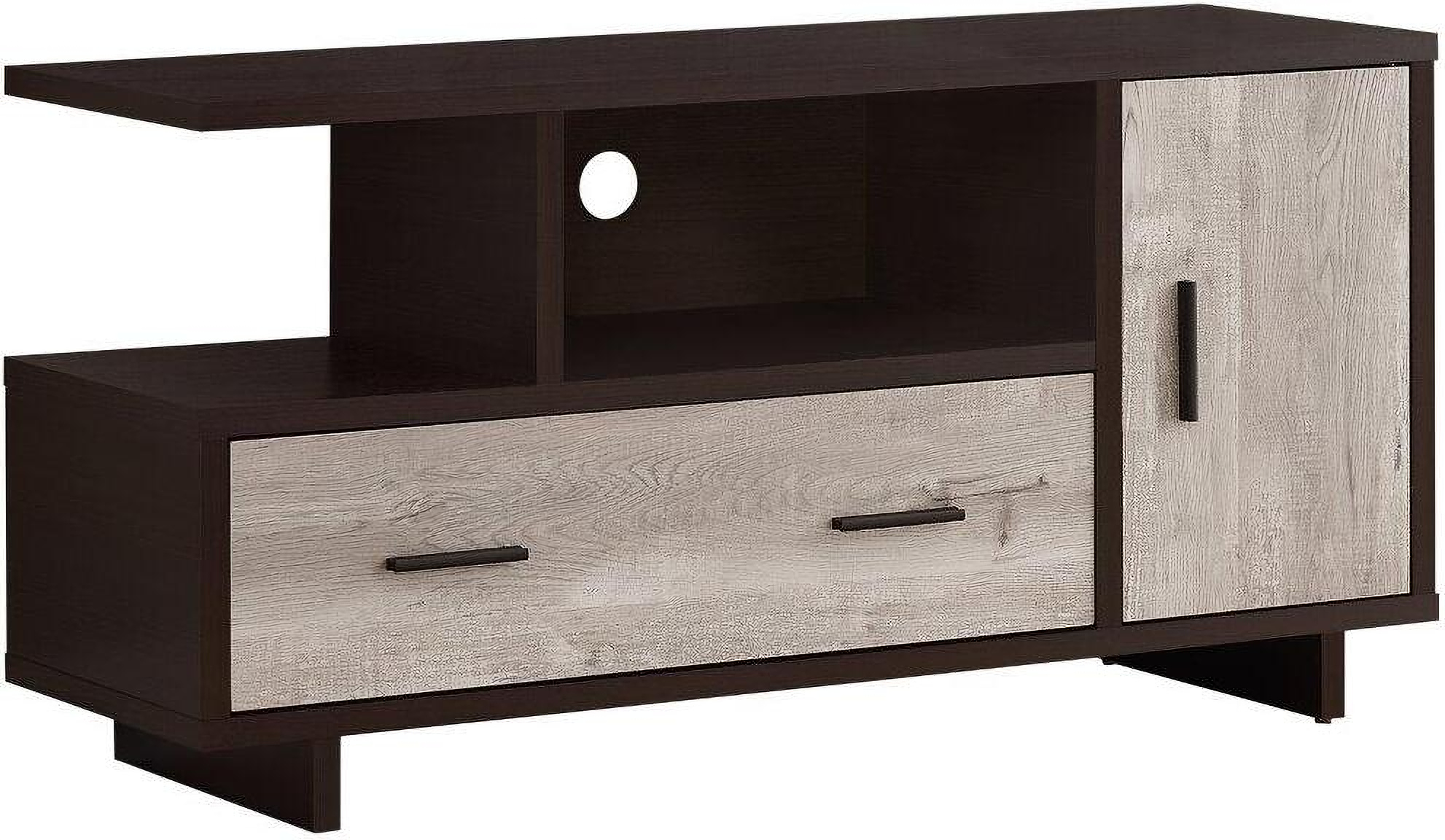 48 Inch Tv Stand In Espresso Taupe Reclaimed Wood Look by Monarch ...