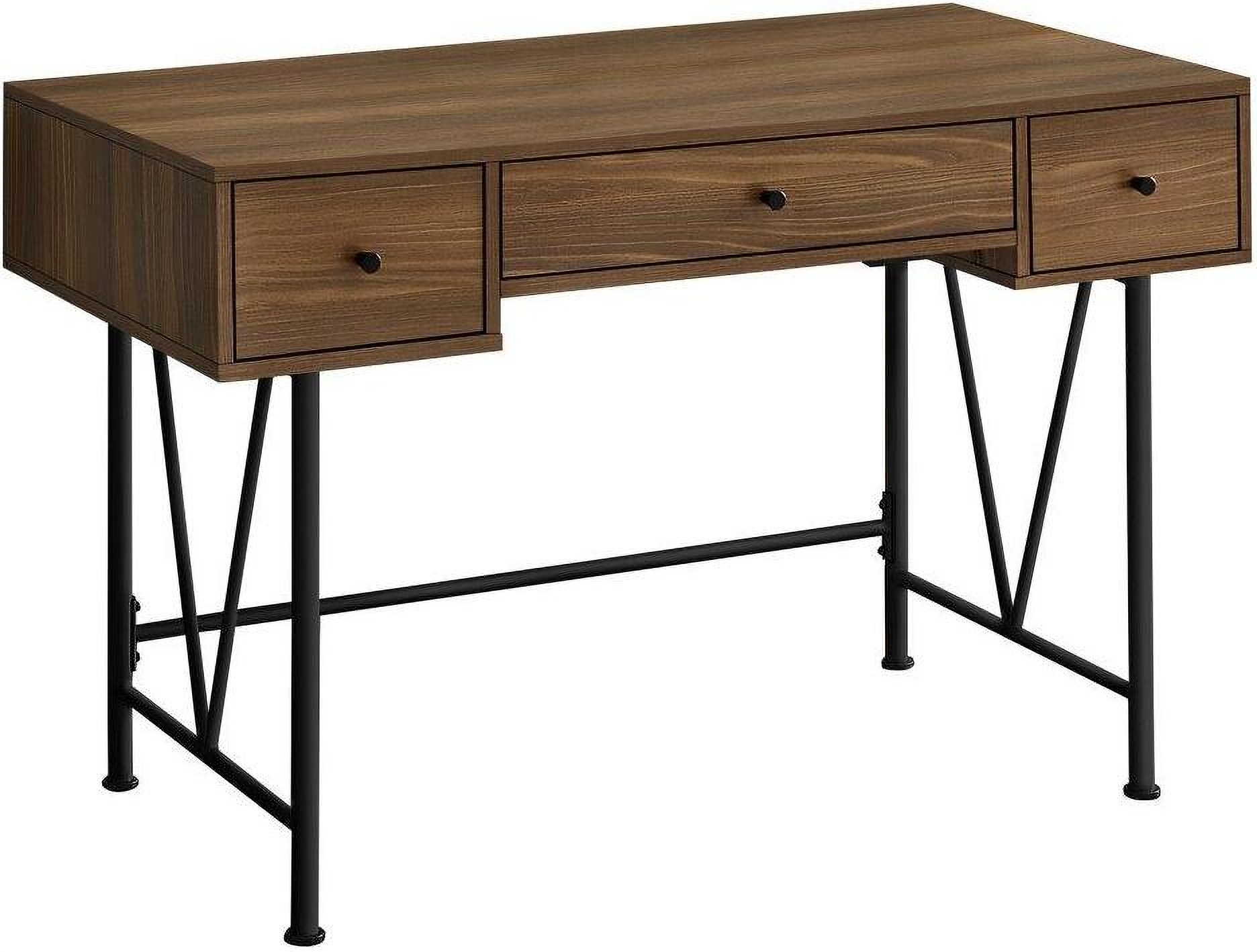 48 Inch Walnut And Black Metal Computer Desk by Monarch Specialties ...