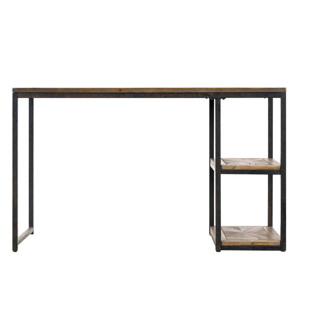 50 Inch Solid Wood Writing Desk In Black and Brown by Homeroots ...