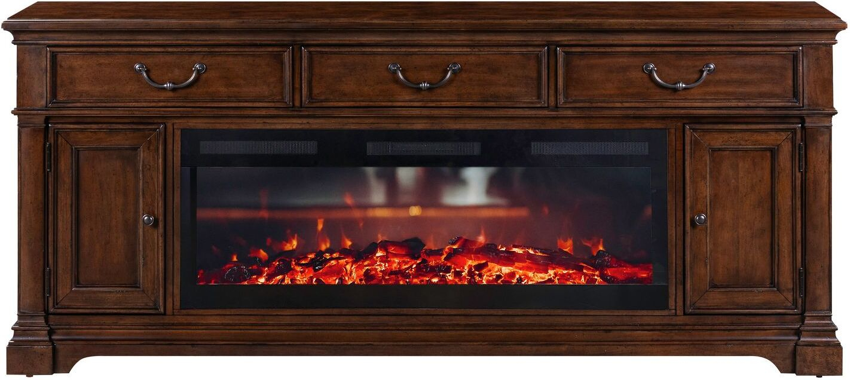 512 84 Inch Console with Fire FTS In Brown by Liberty | 1StopBedrooms