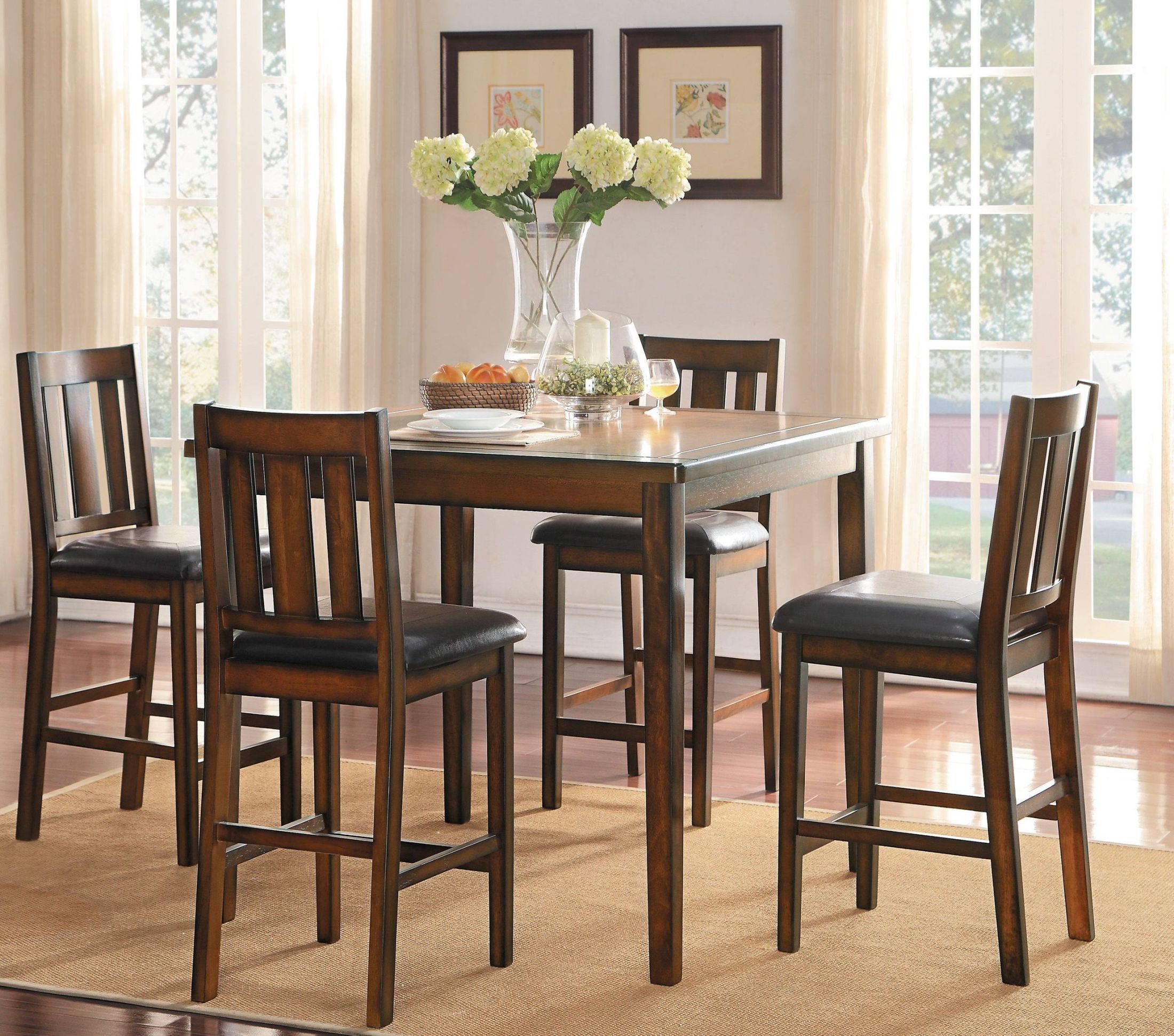 Delmar Burnished Brown 5 Piece Counter Height Dining Room Set by ...