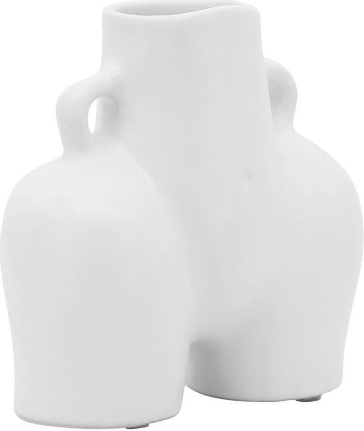 6 Inch Half Body Vase In White by Sagebrook Home | 1StopBedrooms