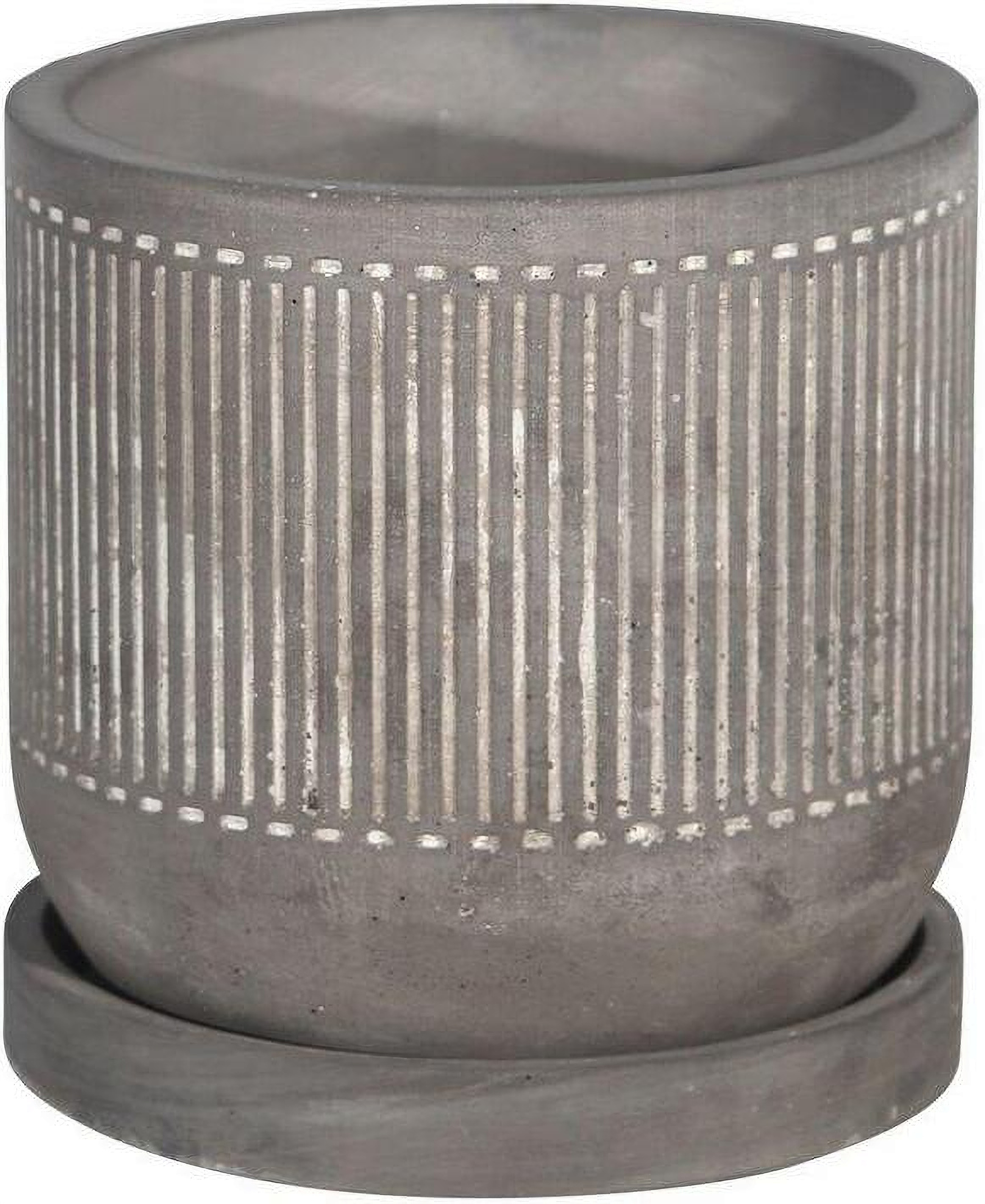6 Inch Line Pattern Planter With Saucer In Gray by Sagebrook ...